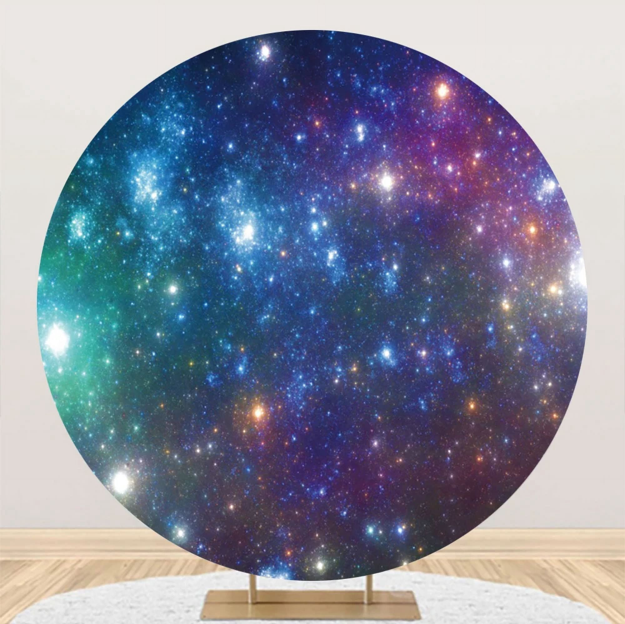 Outer Space Universe Round Backdrop Starry Sky Galaxy Moon Planet Earth ...