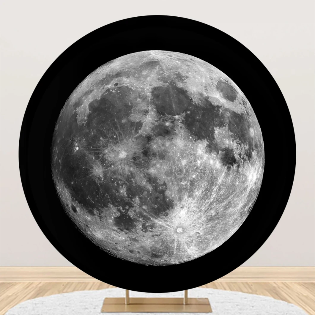 Outer Space Universe Round Backdrop Starry Sky Galaxy Moon Planet Earth ...