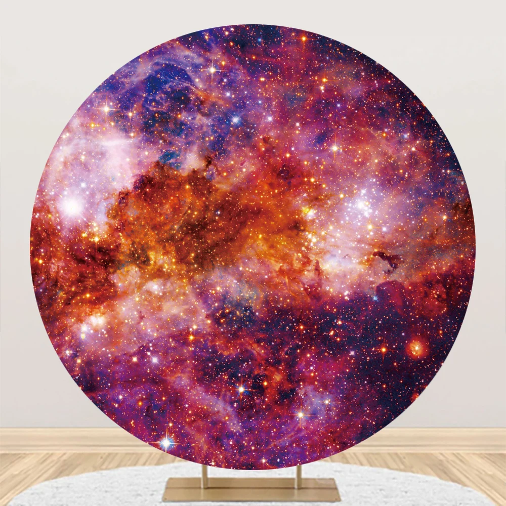 Outer Space Universe Round Backdrop Starry Sky Galaxy Moon Planet Earth ...