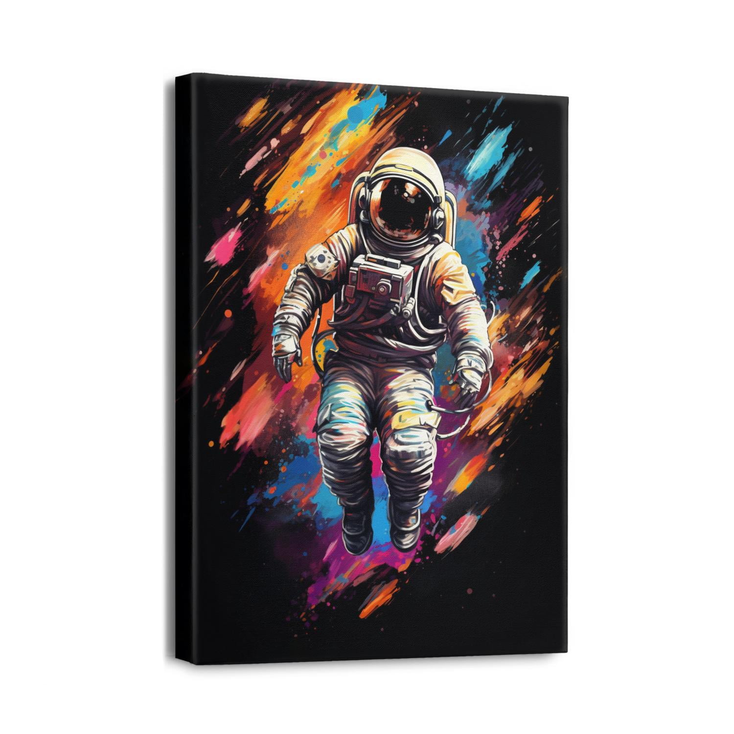Outer Space Wall art Funny Space with Spaceman Canvas Wall decor Galaxy ...