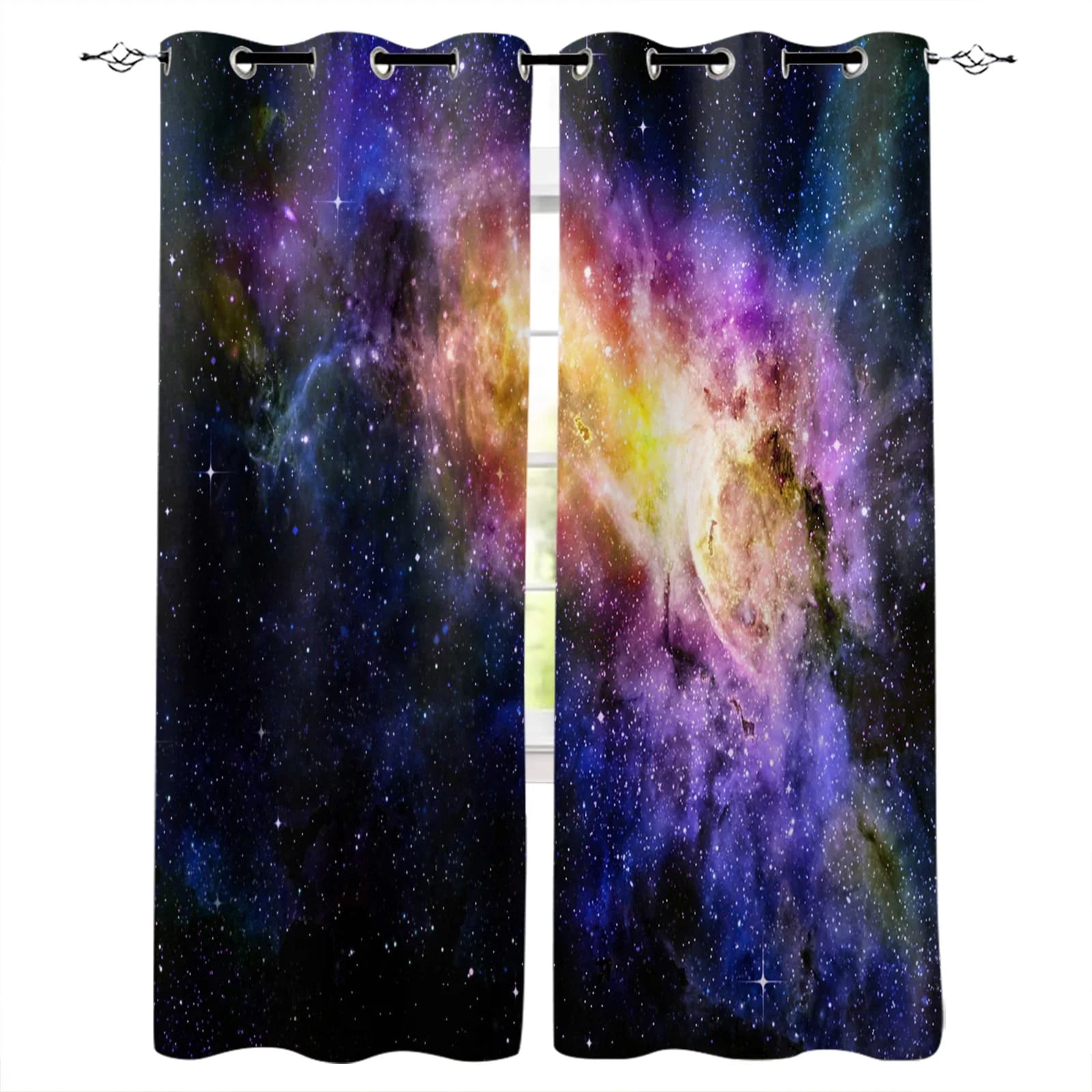 Outer Space Window Curtains Galaxy Stars in Space Celestial Astronomic ...