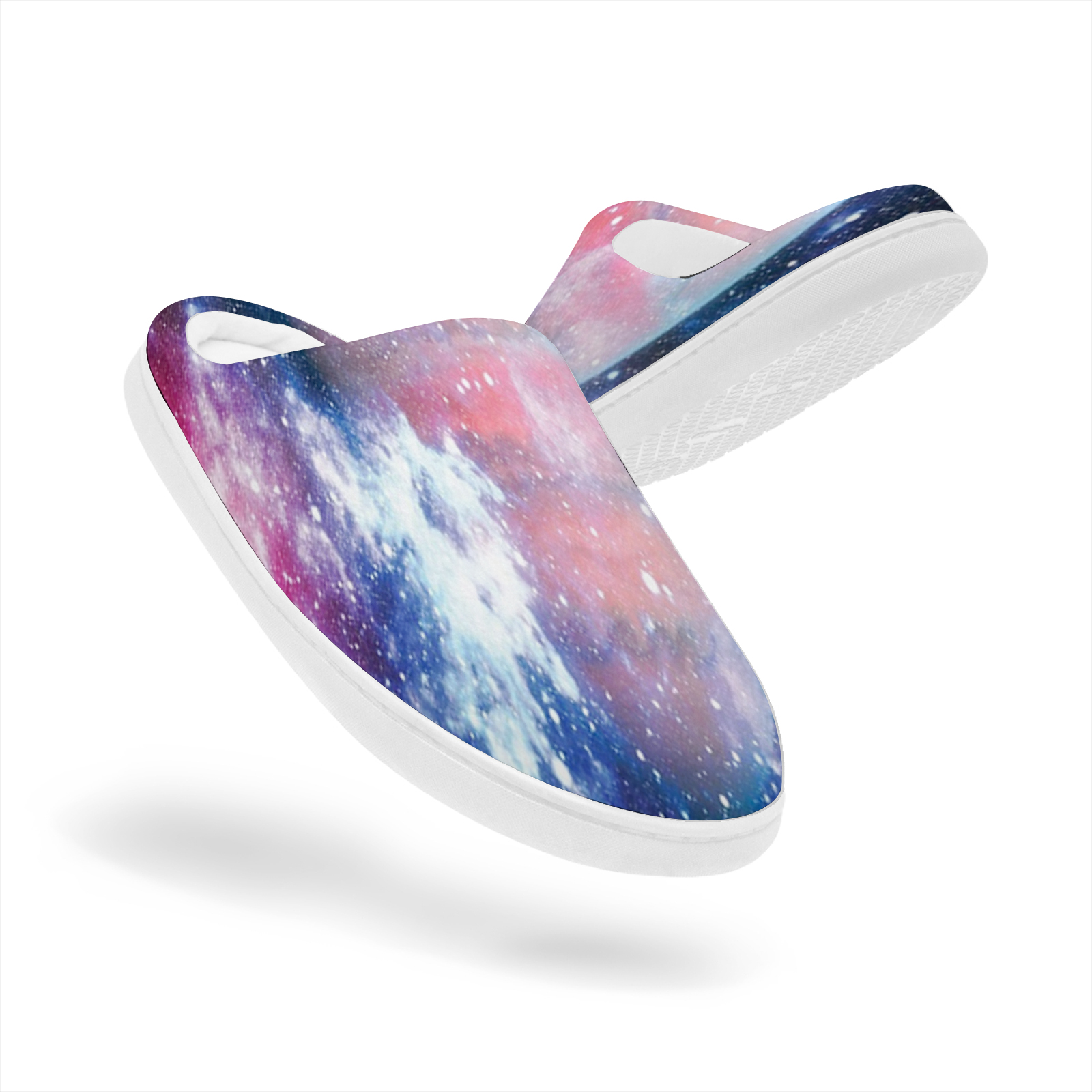 Outer Space,Womens Cozy flannel Slippers Soft Slip on,Planets Stars in ...