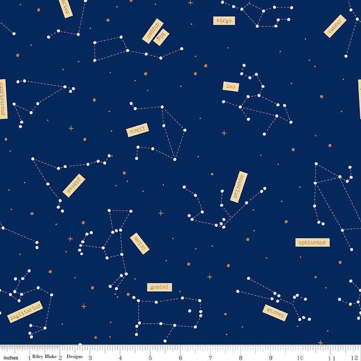 Outer Space by NASA Constellations Navy Cotton Fabric - Walmart.com