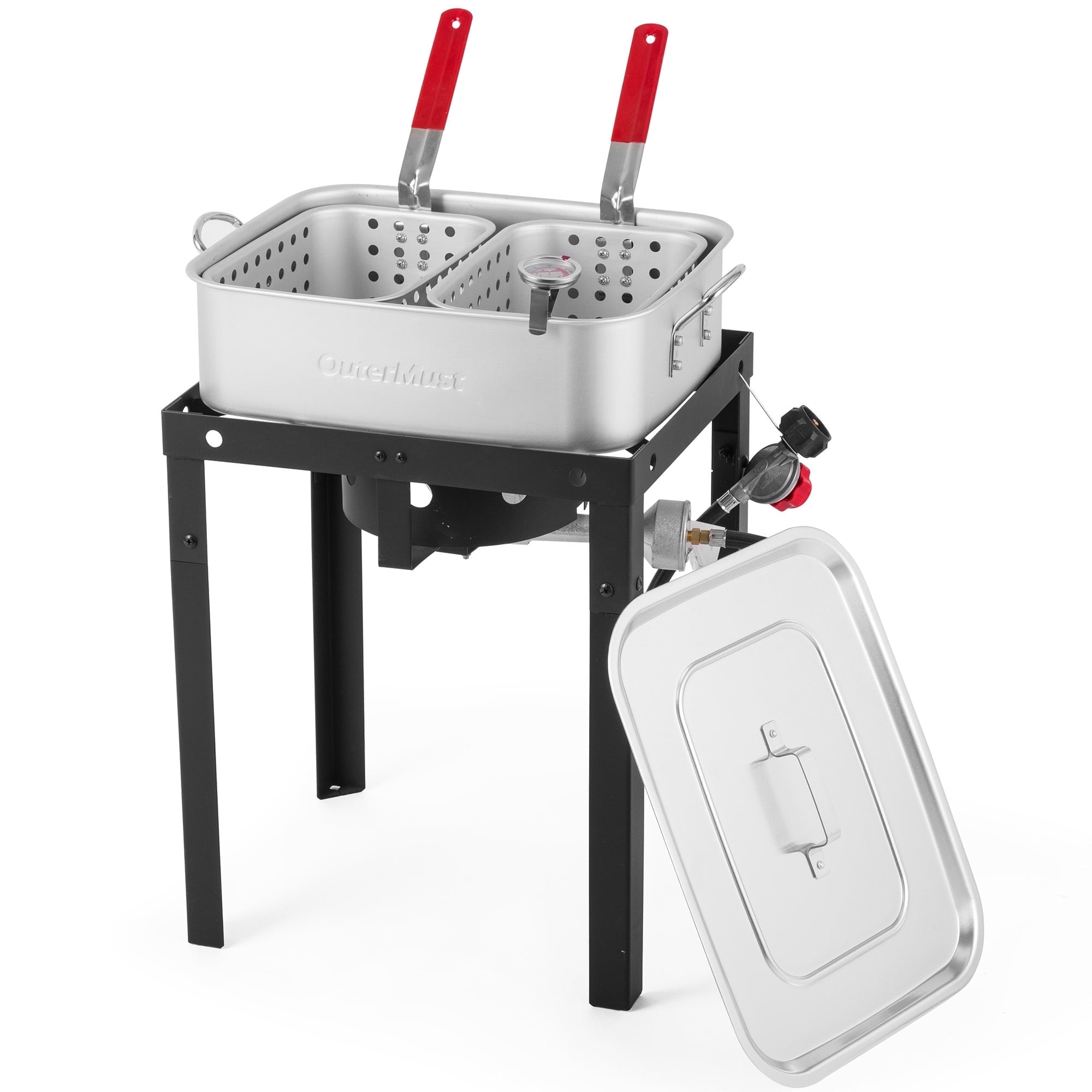 OuterMust 58,000 BTU Outdoor Deep Fryer with Baskets and Lid, 18 Qt ...