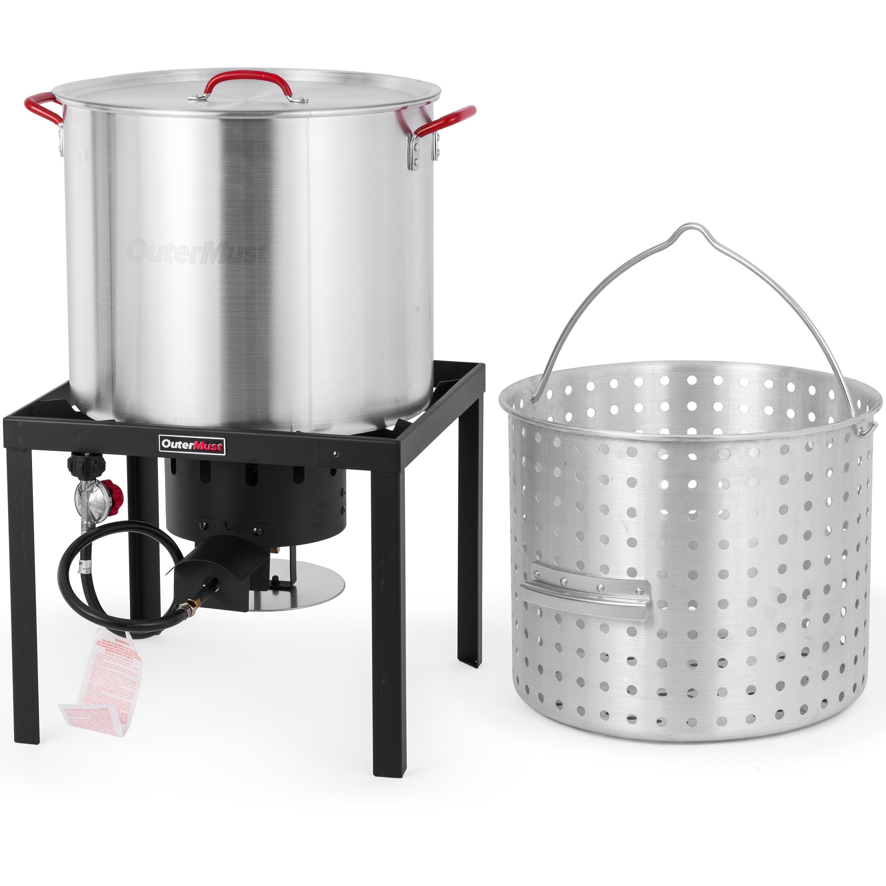 OuterMust 80 Qt. Crawfish Boiler Crab Boil Pot and Burner 110,000 BTU ...