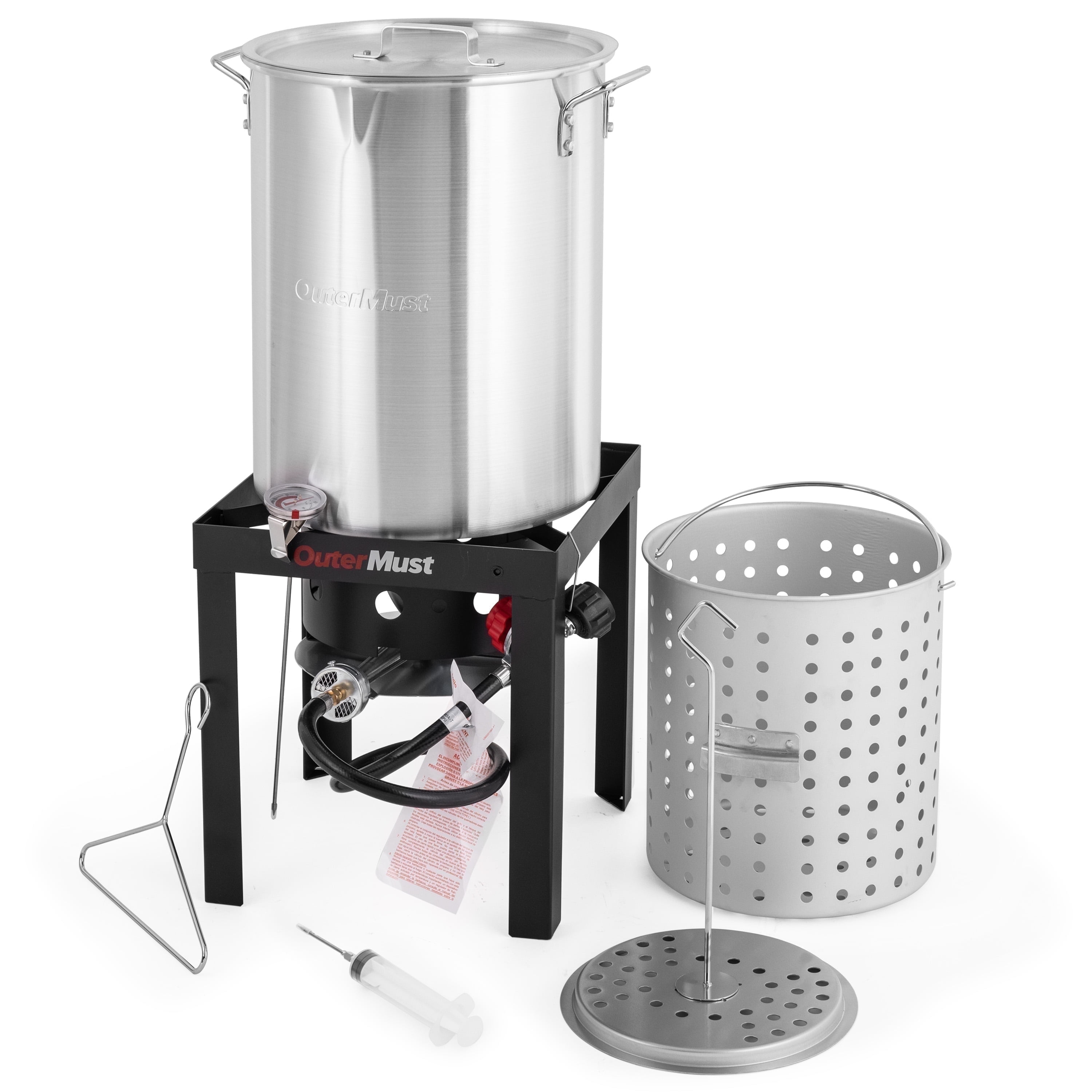 OuterMust, Outdoor Propane Turkey Fryer, 30QT Aluminum Pot with Basket ...