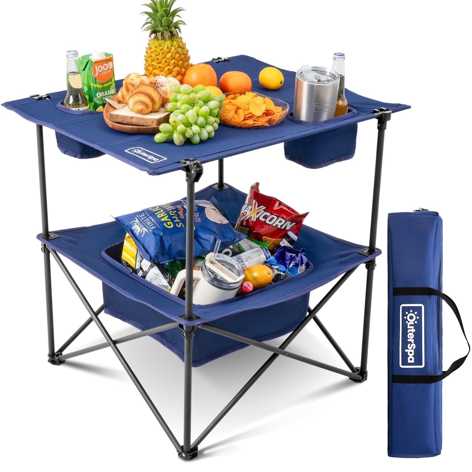 OuterSpa Folding Camping Table, 30"x24", Portable Outdoor Picnic ...