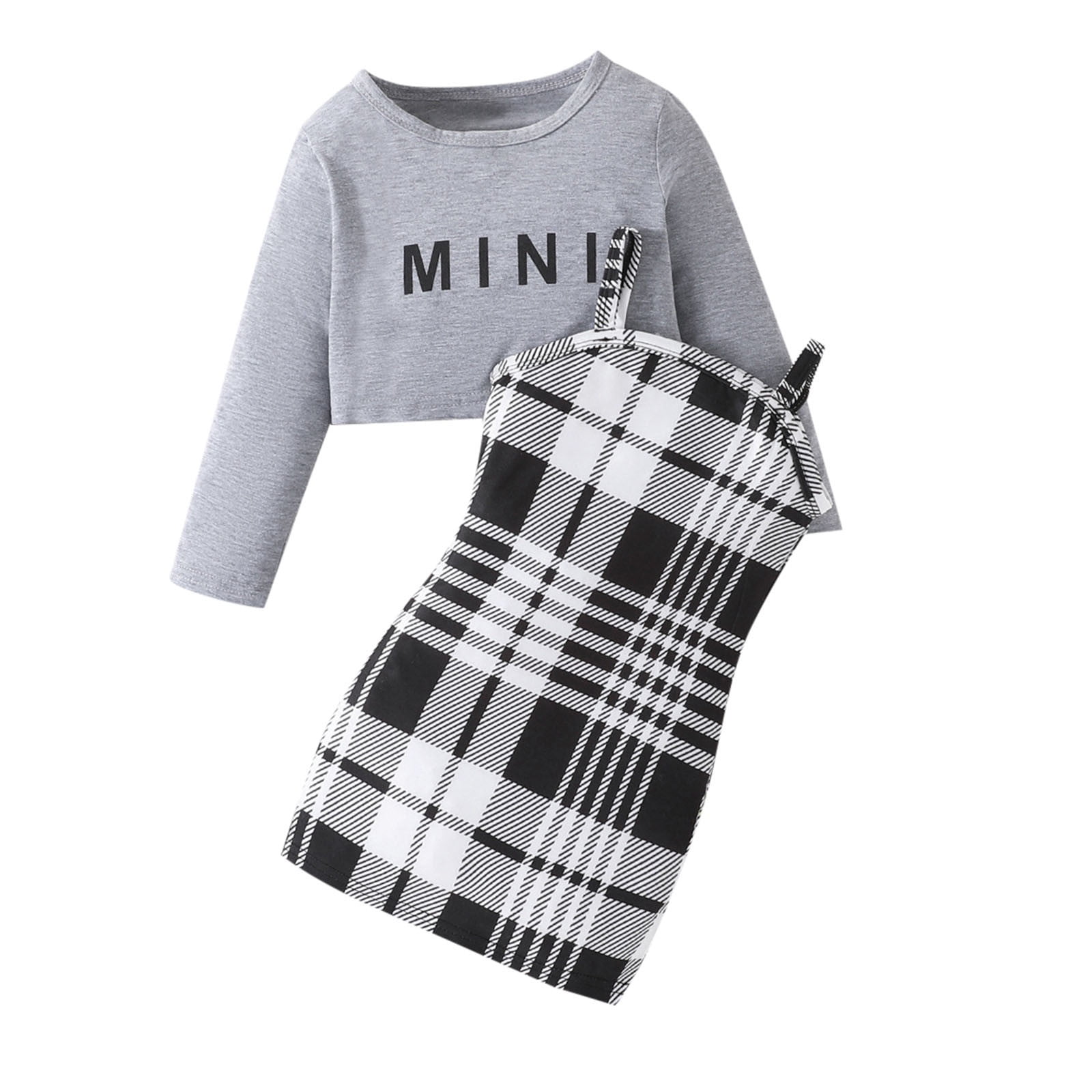Outfit for Girls 6-7 Toddler Girl's 2 Piece Long Sleeve Crop Tops And ...