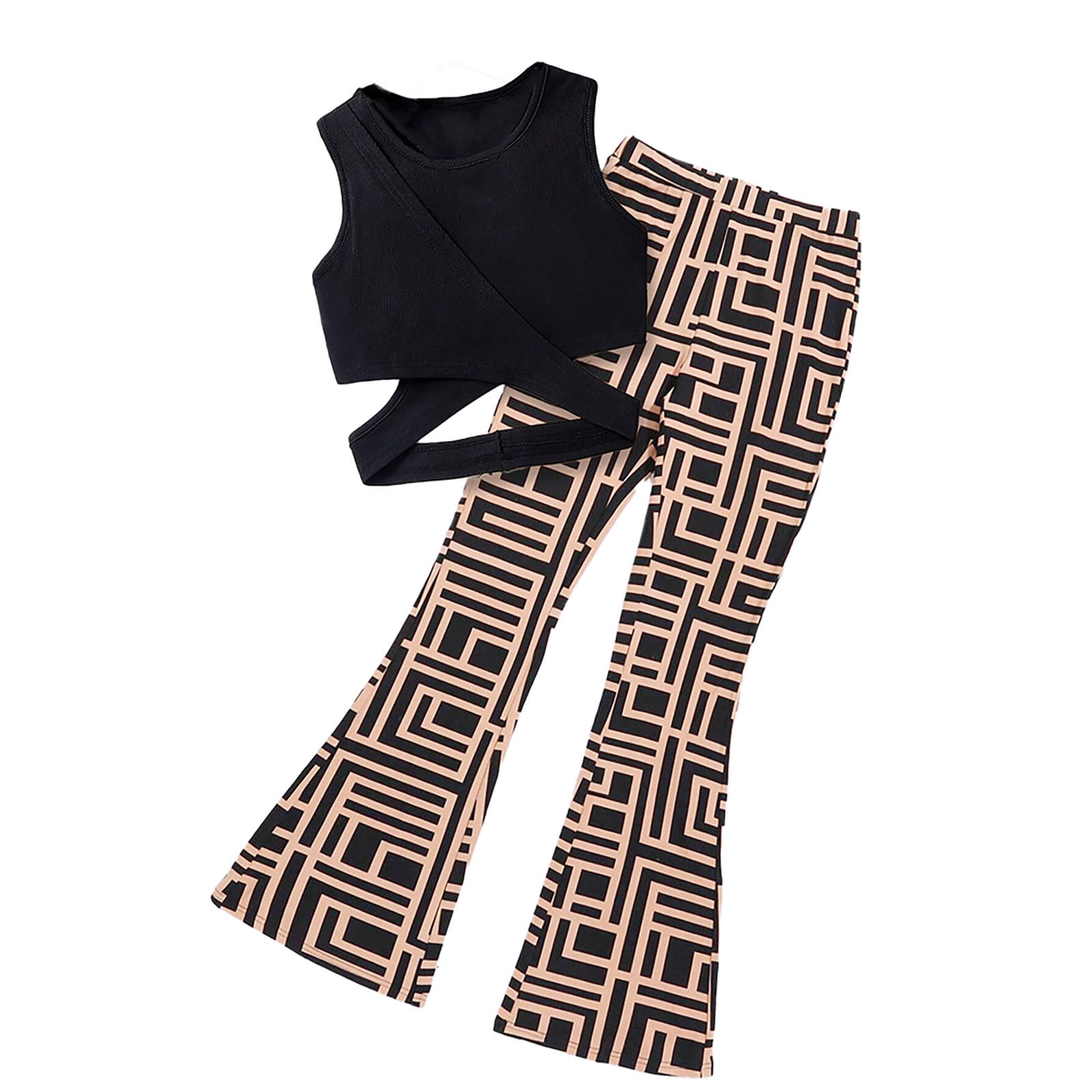 Outfit for Girls 14-16 Girls Solid Color Short Sleeve Back Personality ...