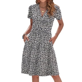 OutfitShow Women Maxi Dress with Pockets Casual Short Sleeve V-Neck ...