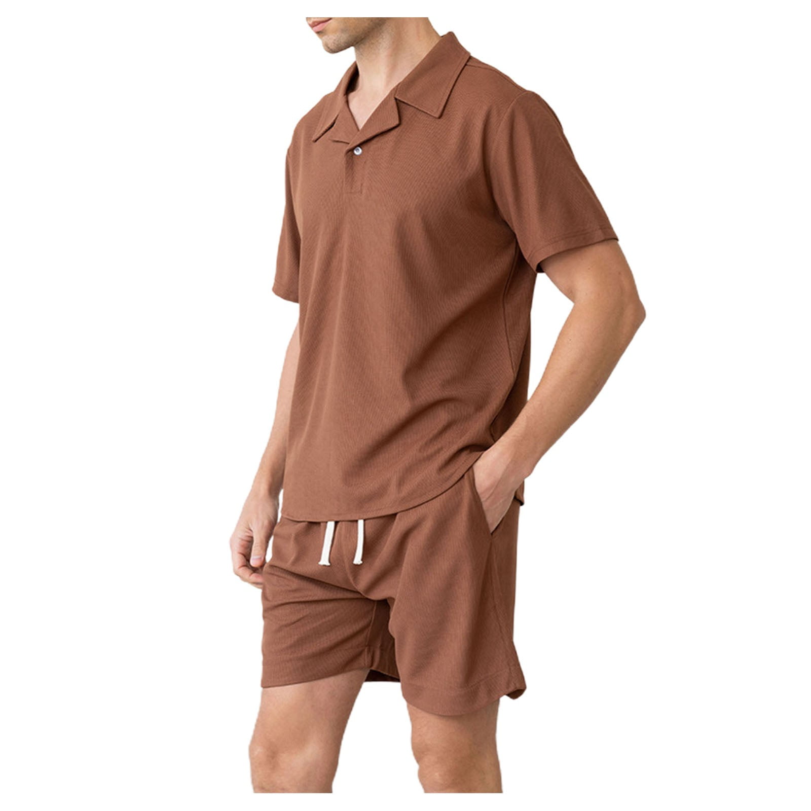 Outfits for Men Male Short Sleeve Small Plaid Texture Light Mature ...