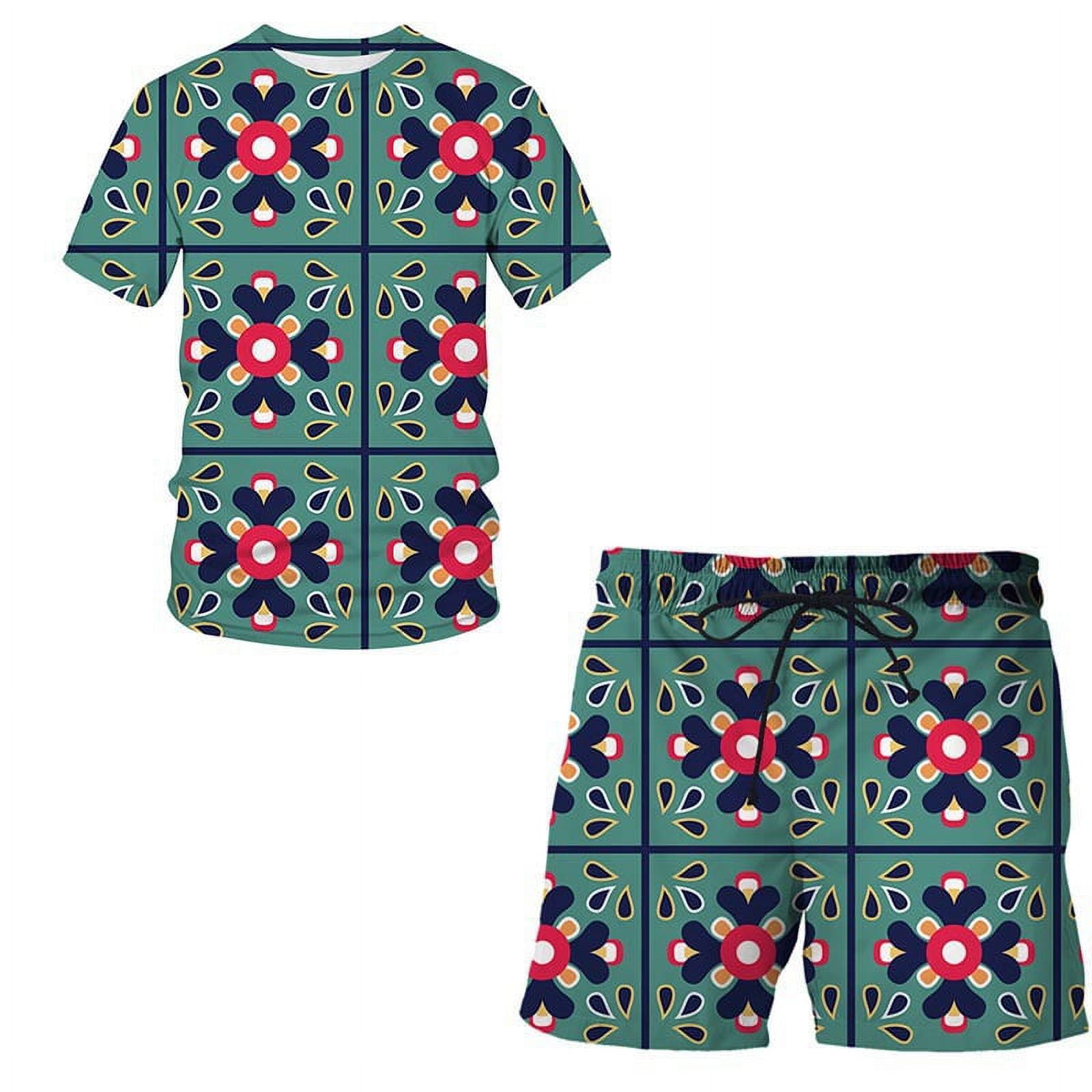 Outfits for Men 2 Piece Sets,Fashion Summer Popular 3D Digital Printing ...