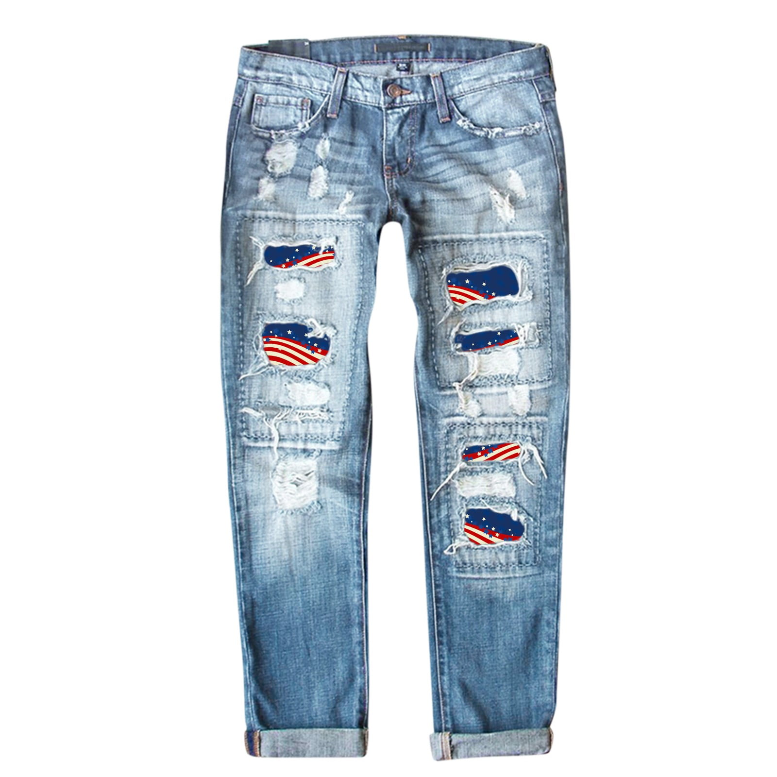 Outfmvch 4th of July Outfits for Women,american Flag Pants,ripped Jeans ...