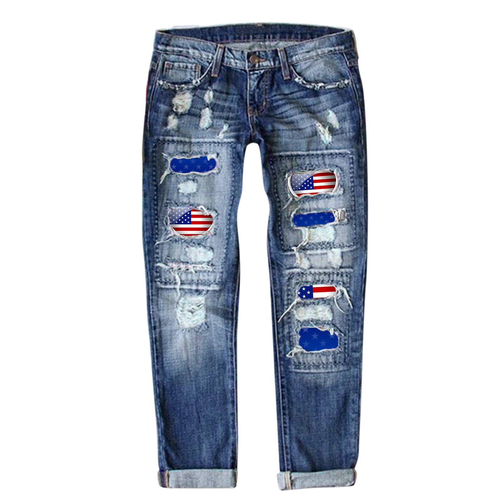Outfmvch 4th of July Outfits for Women,american Flag Pants,ripped Jeans ...