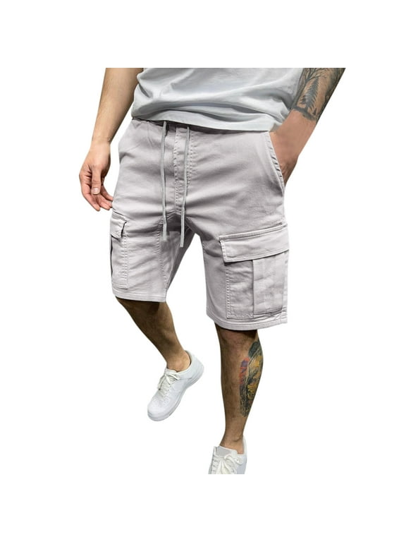 Floleo Men's Shorts Clearance Summer Men's Sport Pure Color Bandage ...