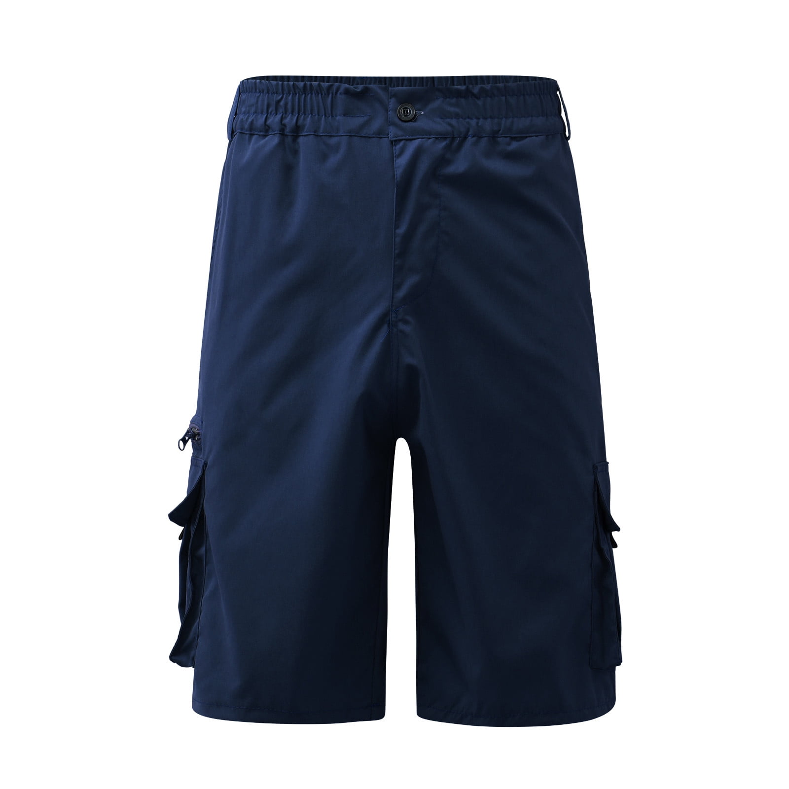 Outfmvch Cargo Shorts Elastic waist Solid Print Polyester Shorts (Men's ...