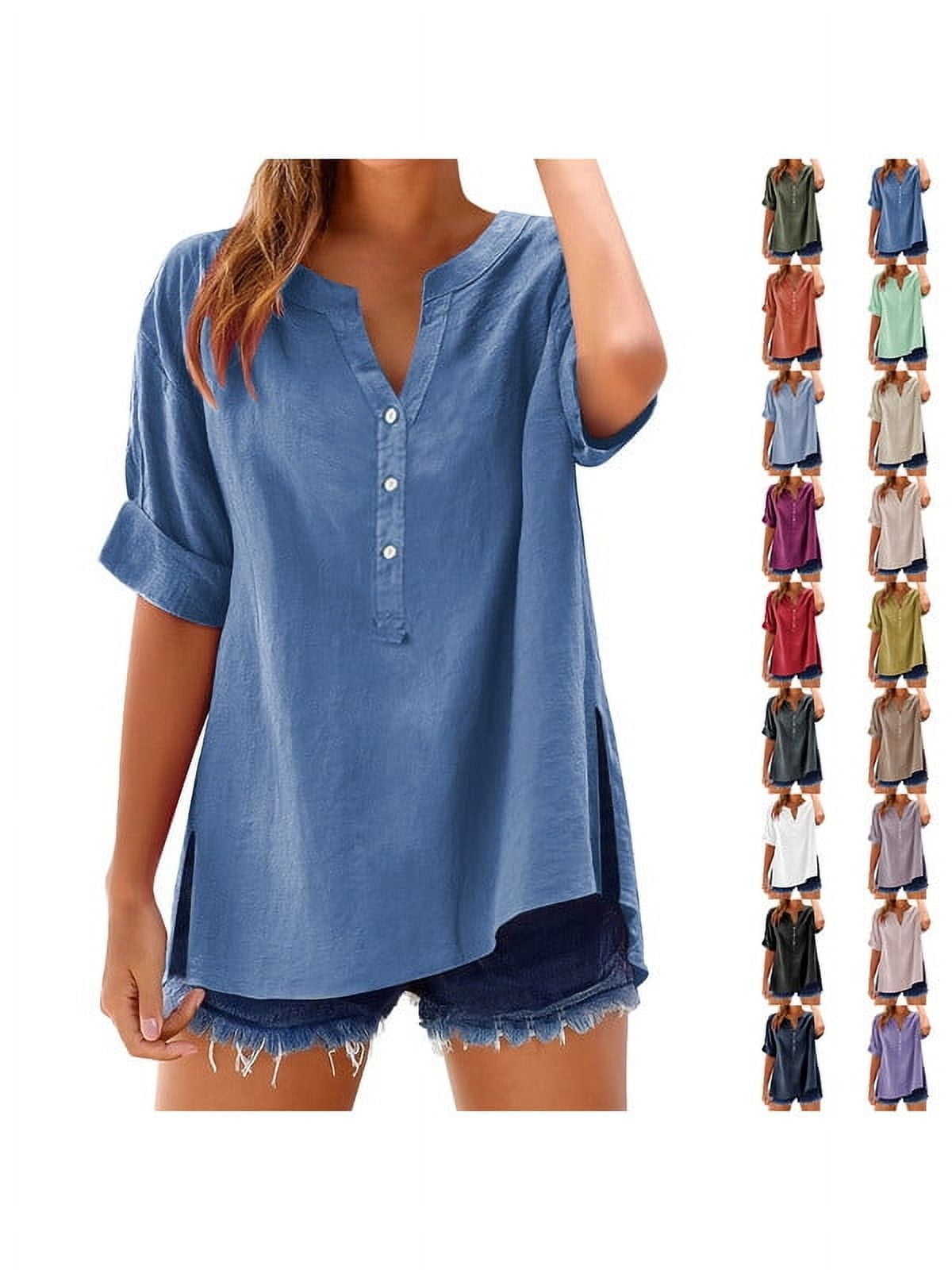 Outfmvch Gauze Tops for Women Casual Summer,Wrap Tops for Women,Cotton ...