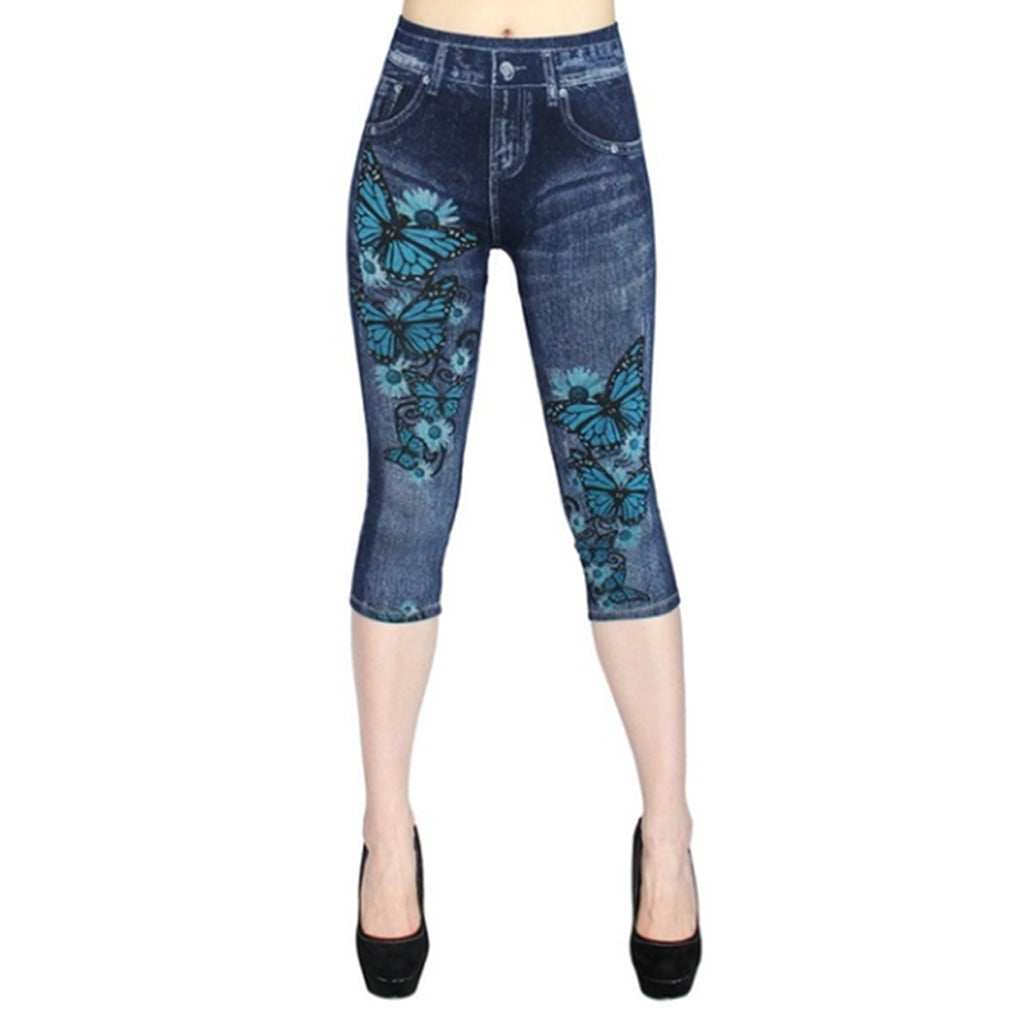 Outfmvch Jeans For Women Women'S Pants Seven Elastic Women'S Hollow Out ...