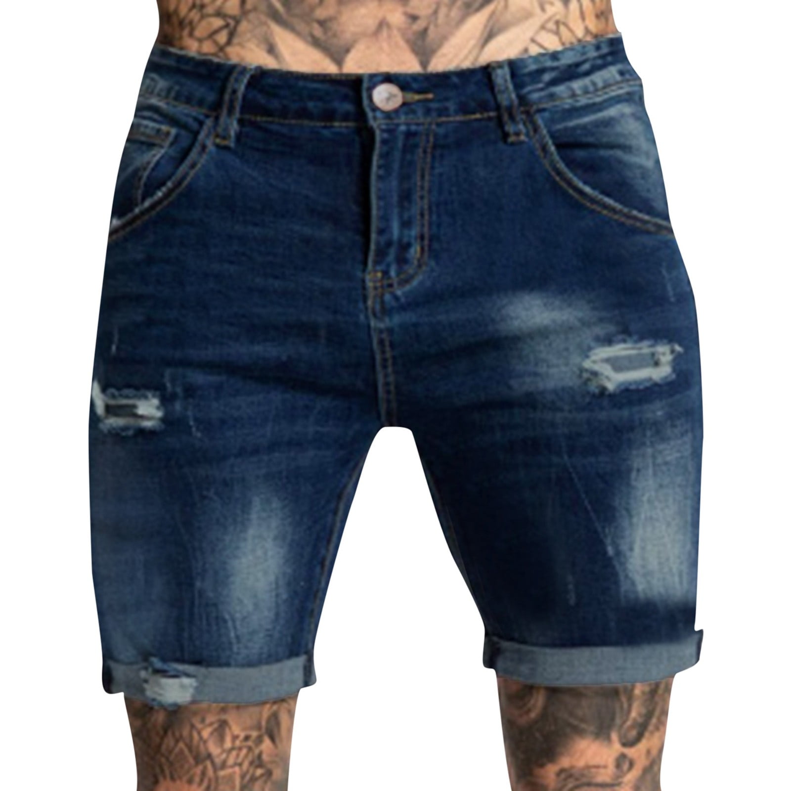 Outfmvch Mens Jeans Mens Shorts Men'S Casual Zipper Fly Hole Jeans ...