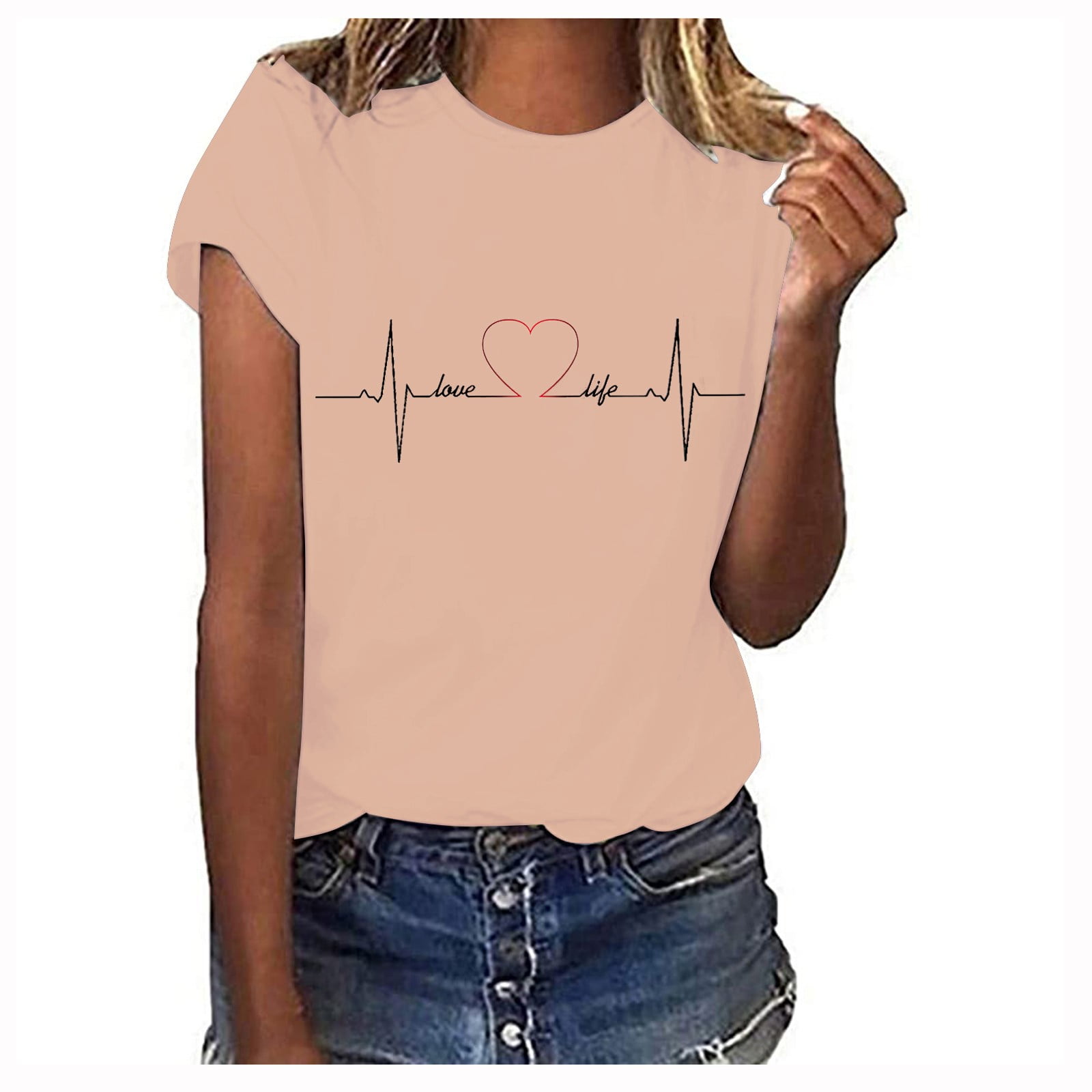 Outfmvch t shirts for women Summer Ladies Casual And Comfortable With ...