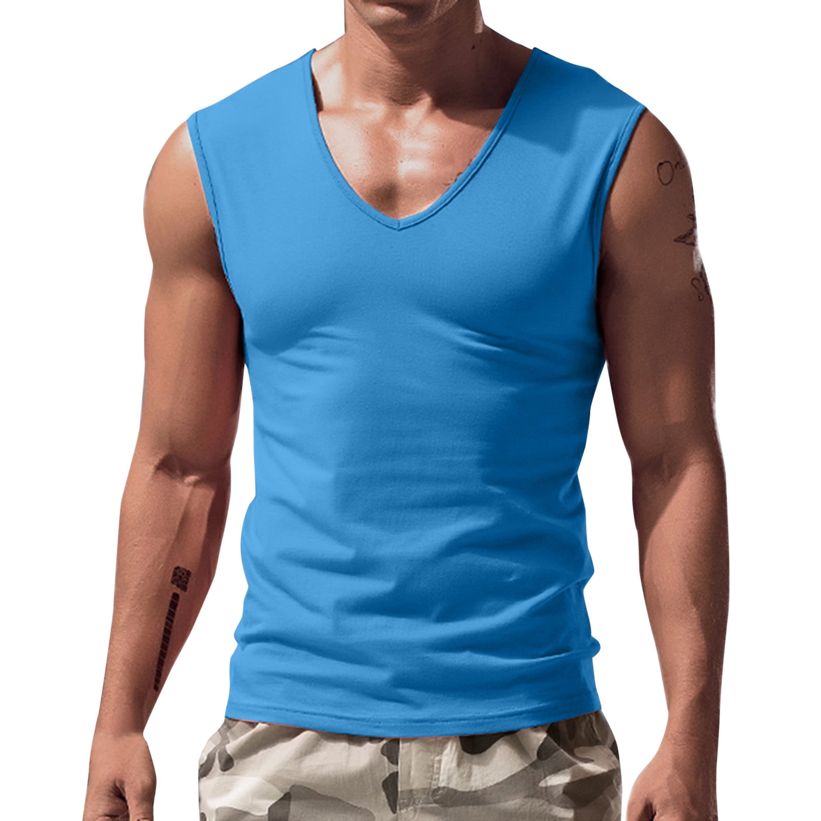 Outfmvch tank top for men Spring Summer Casual Sleeveless Tank Tee ...