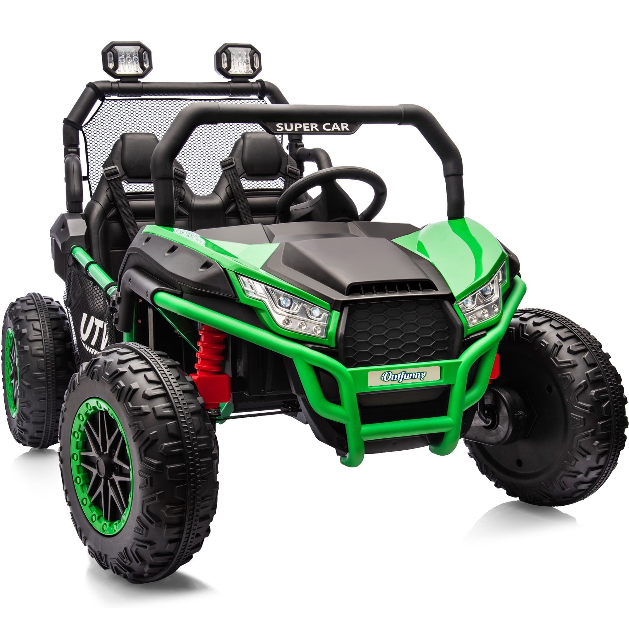 Outfunny 12V 10Ah Kids Ride on Toy, 4WD 2-Seater Electric Ride on Car ...
