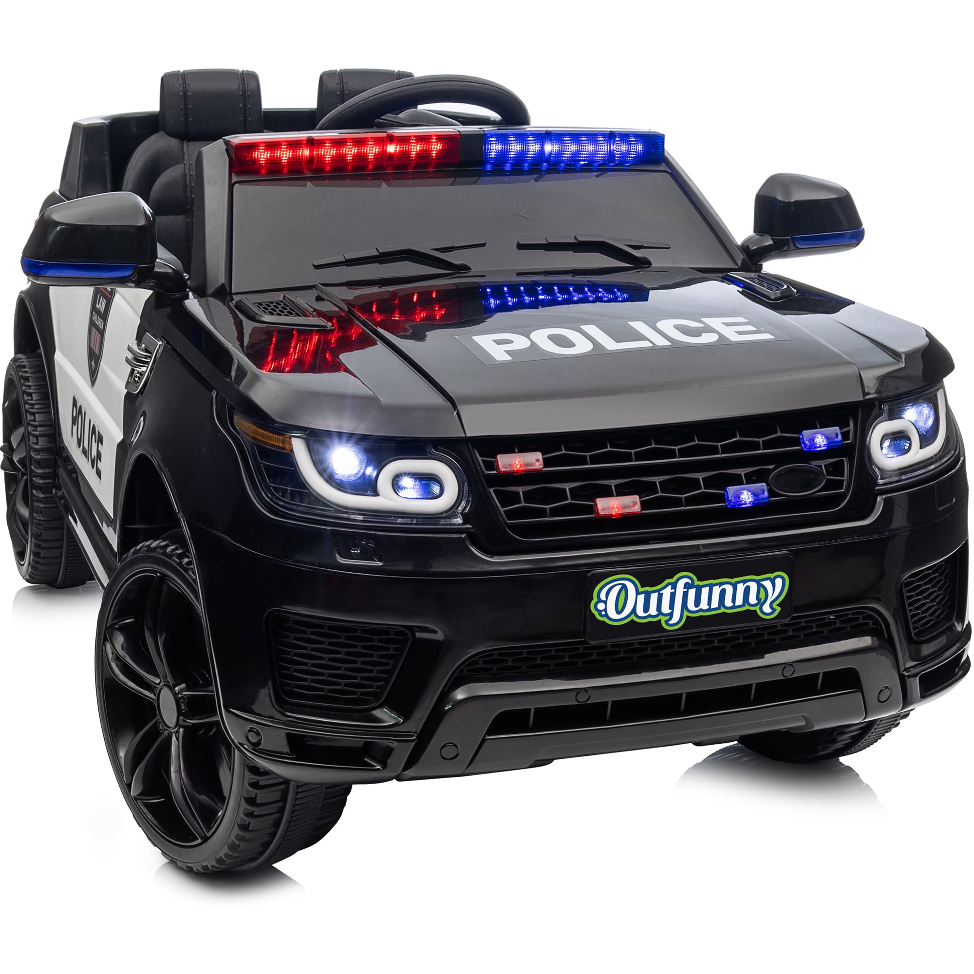 Outfunny Electric Police Car for Kids, 12 Volt Kids Ride on Toy Car ...