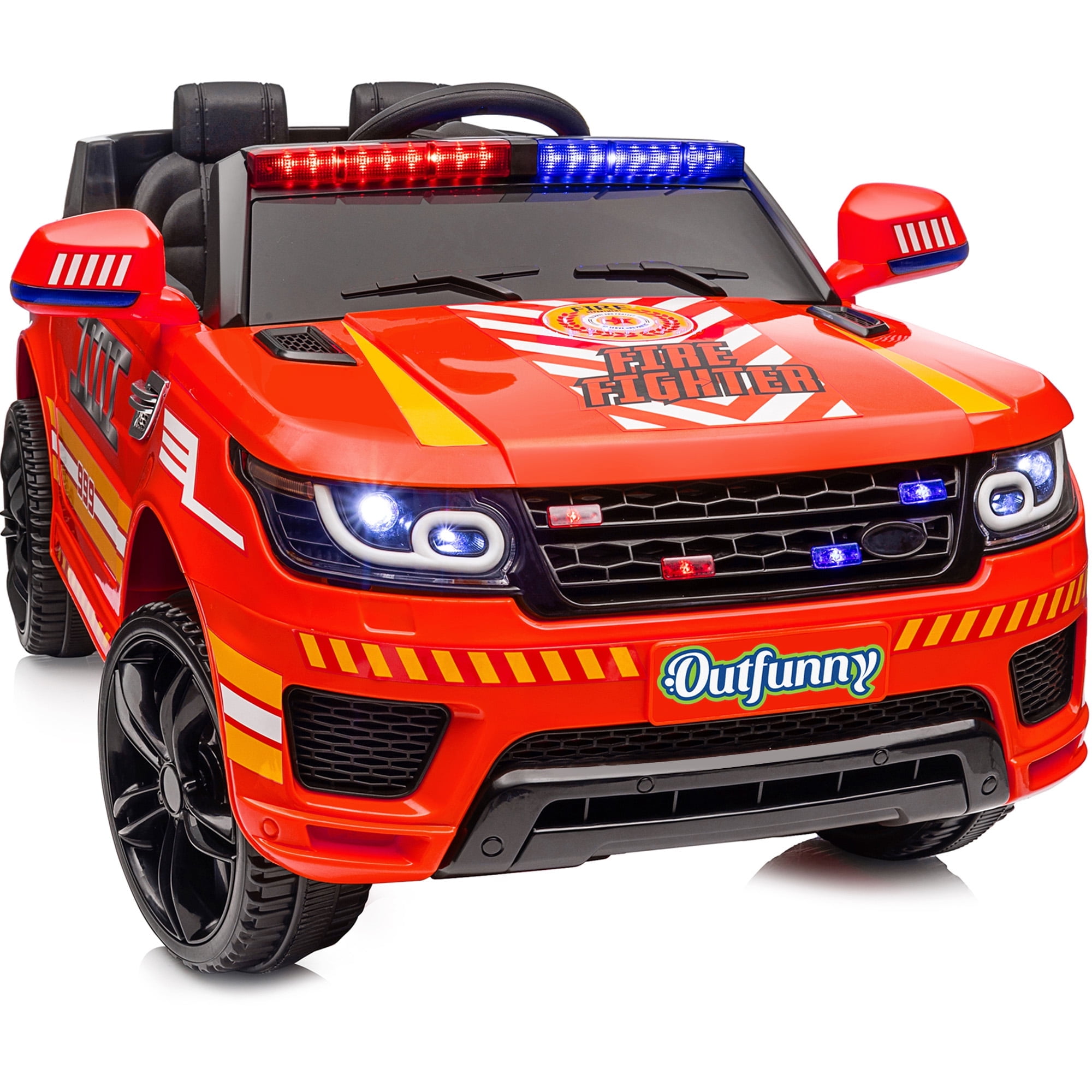 Outfunny Electric Police Car for Kids, 24 Volt Kids Ride on Toys w ...