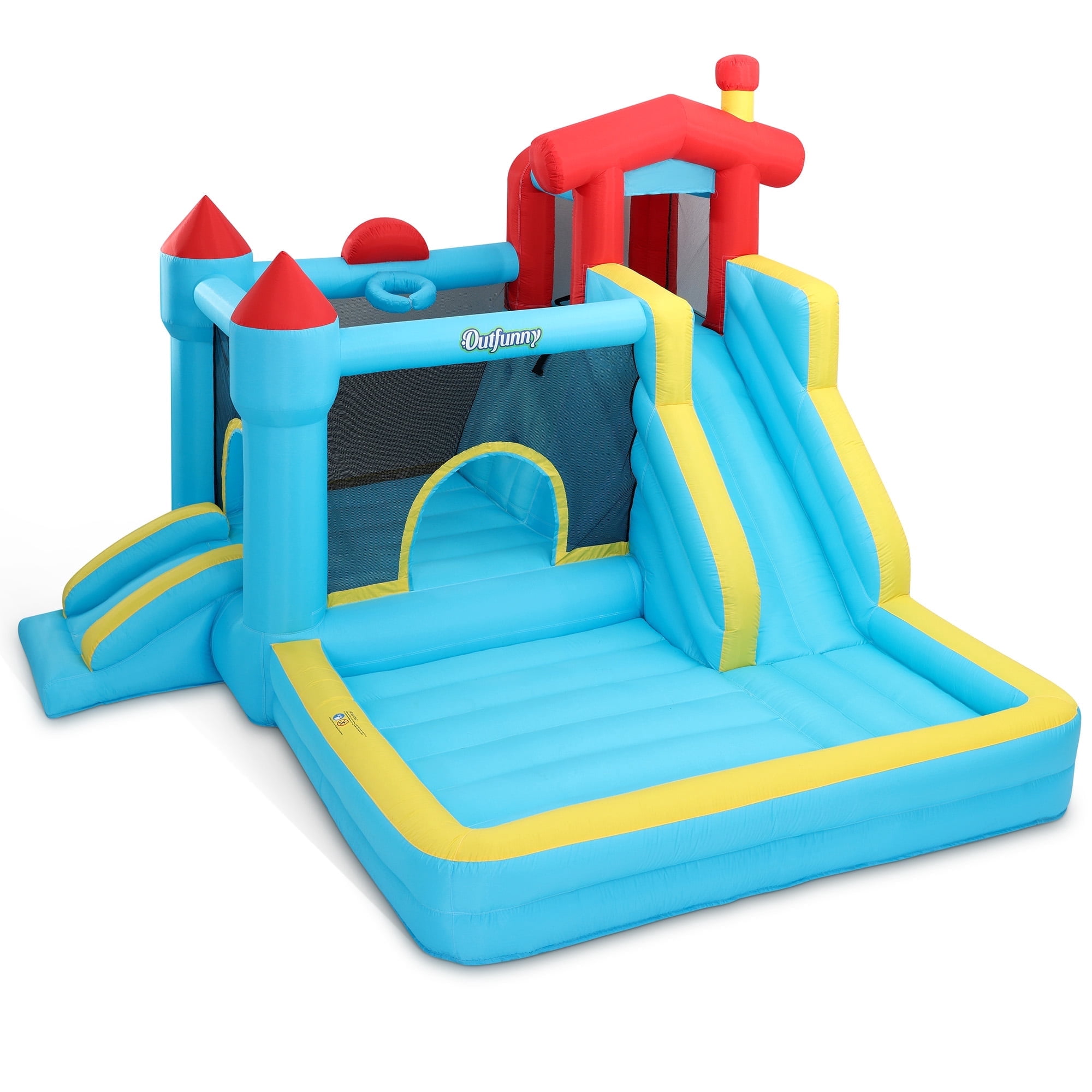 Outfunny Inflatable Bounce House, Indoor & Outdoor Bounce House for Big ...