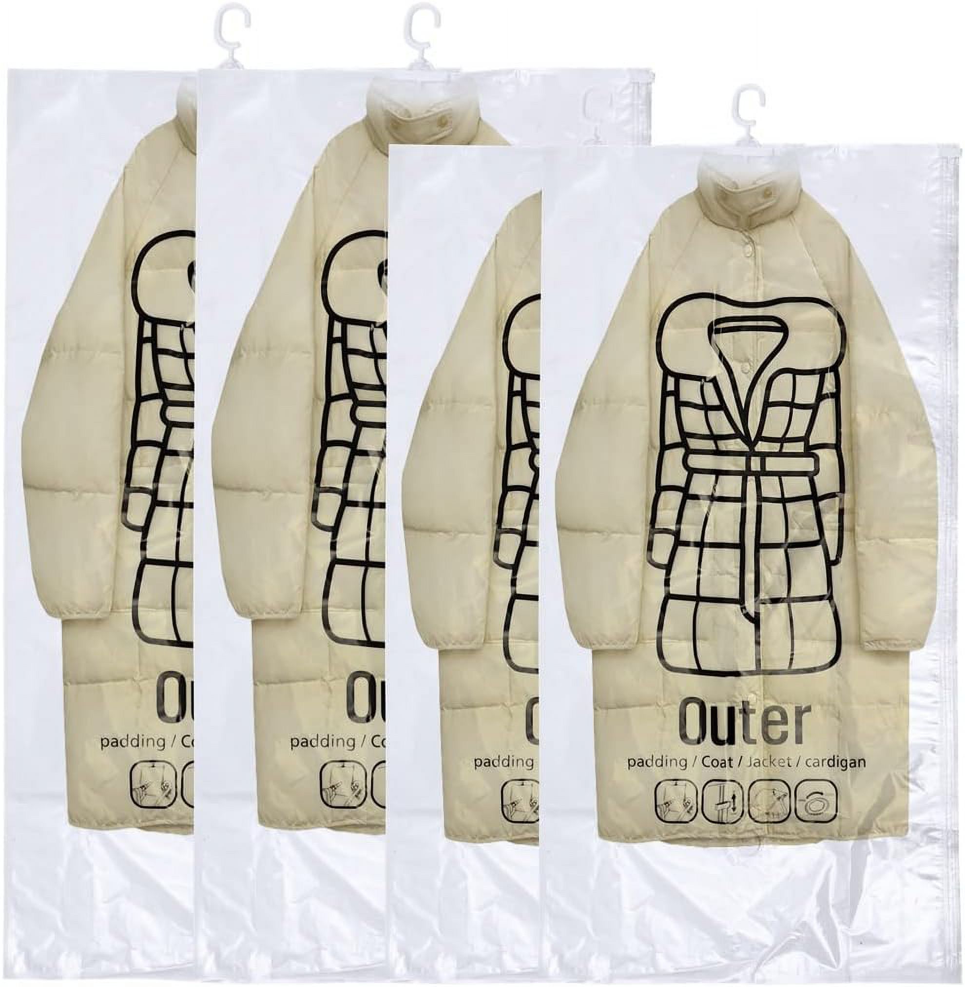 Outgeek Hanging Vacuum Storage Bags, Vacuum Sealer Bags for Clothing ...