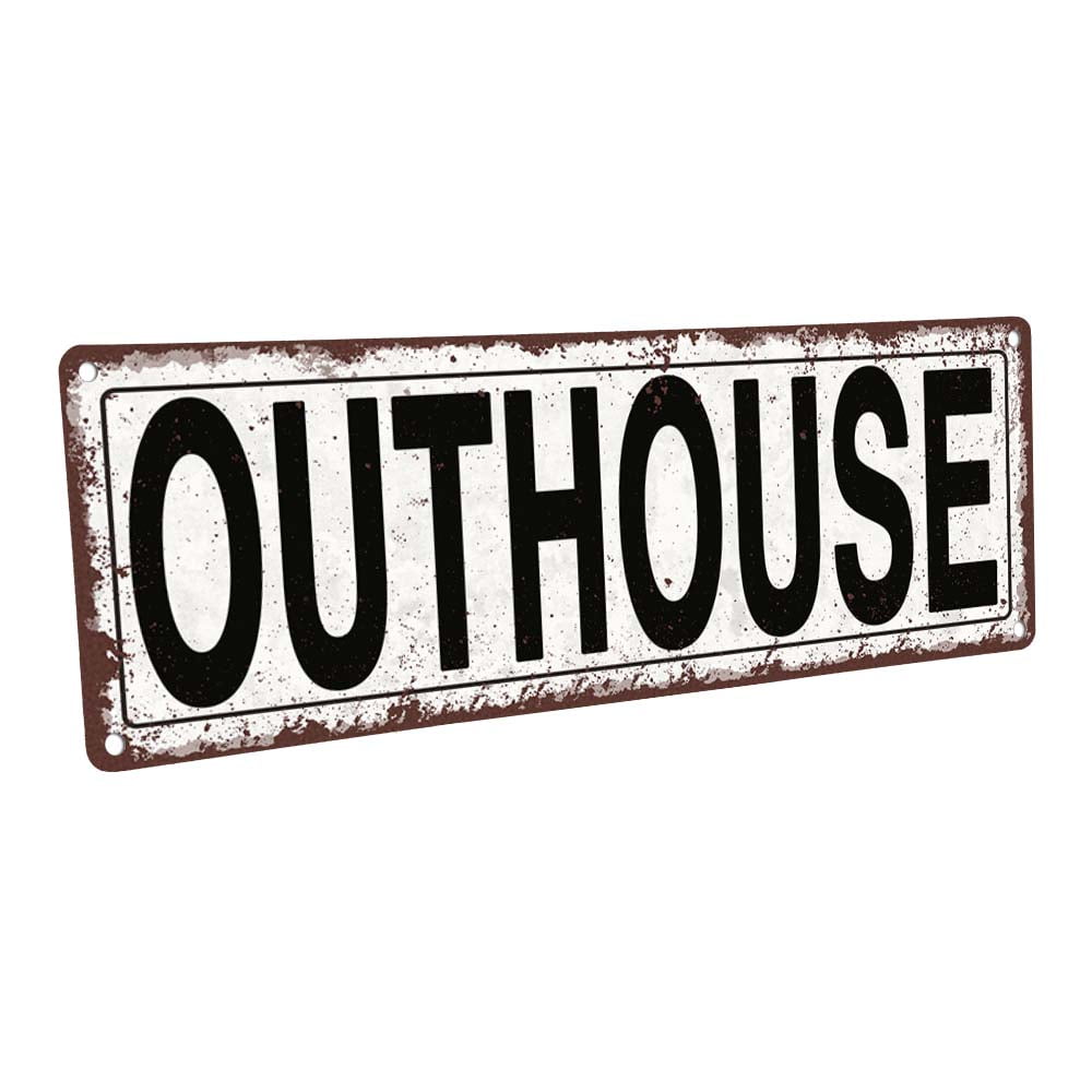 Outhouse 4"x12" Metal Sign, Wall Décor for Porch, Patio, and Deck ...