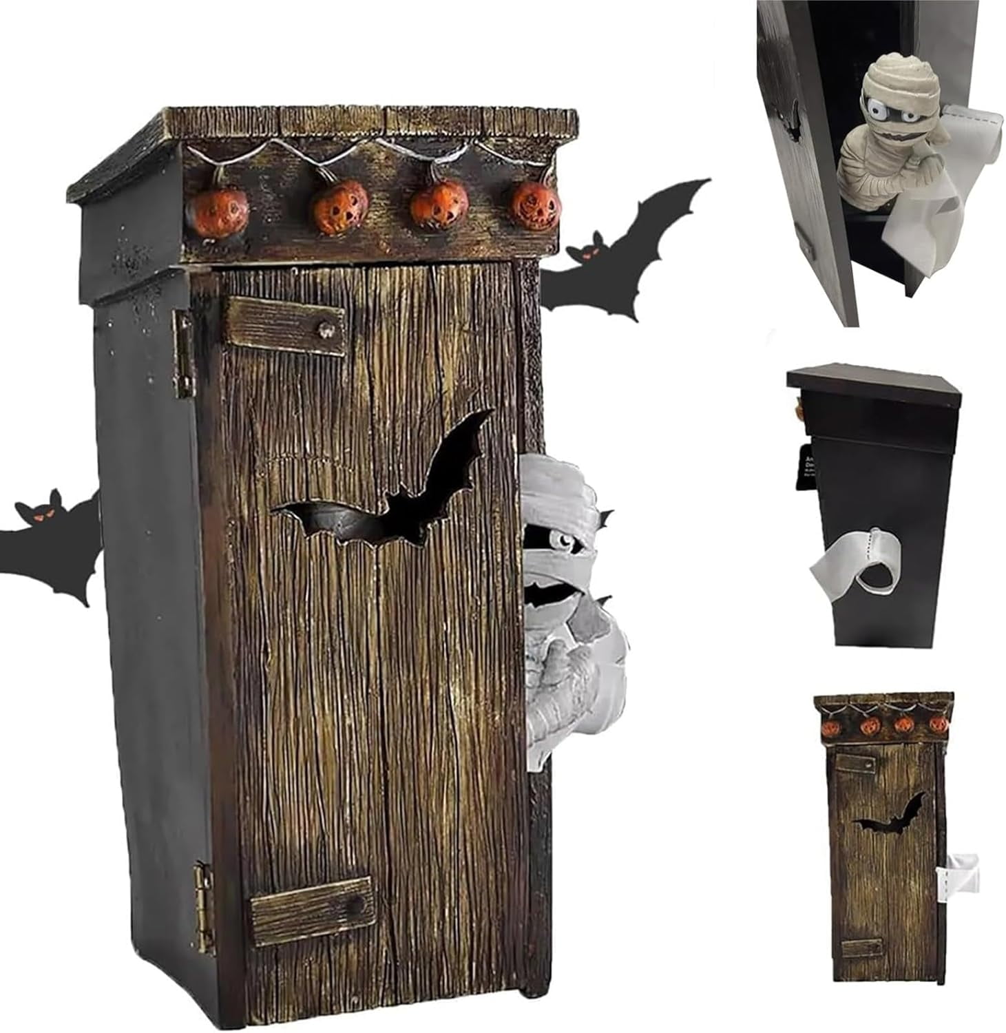 Outhouse Mummy Animated Decor, 2024 Newest Animated Talking Farting ...