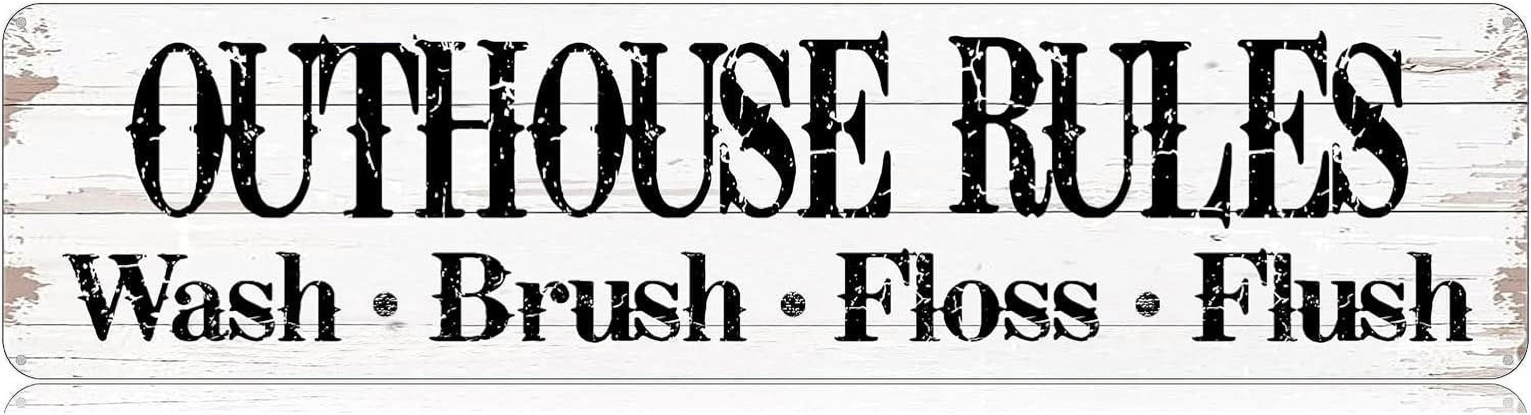 Outhouse Rules Metal Tin Sign Funny Vintage Slim Street Tin Signs 16 x ...