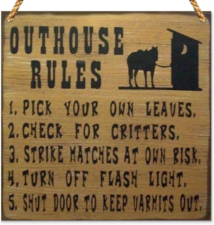 Outhouse Rules Wood Sign Home Decor Wood Sign Wooden Wall Decor 8 * 8 ...