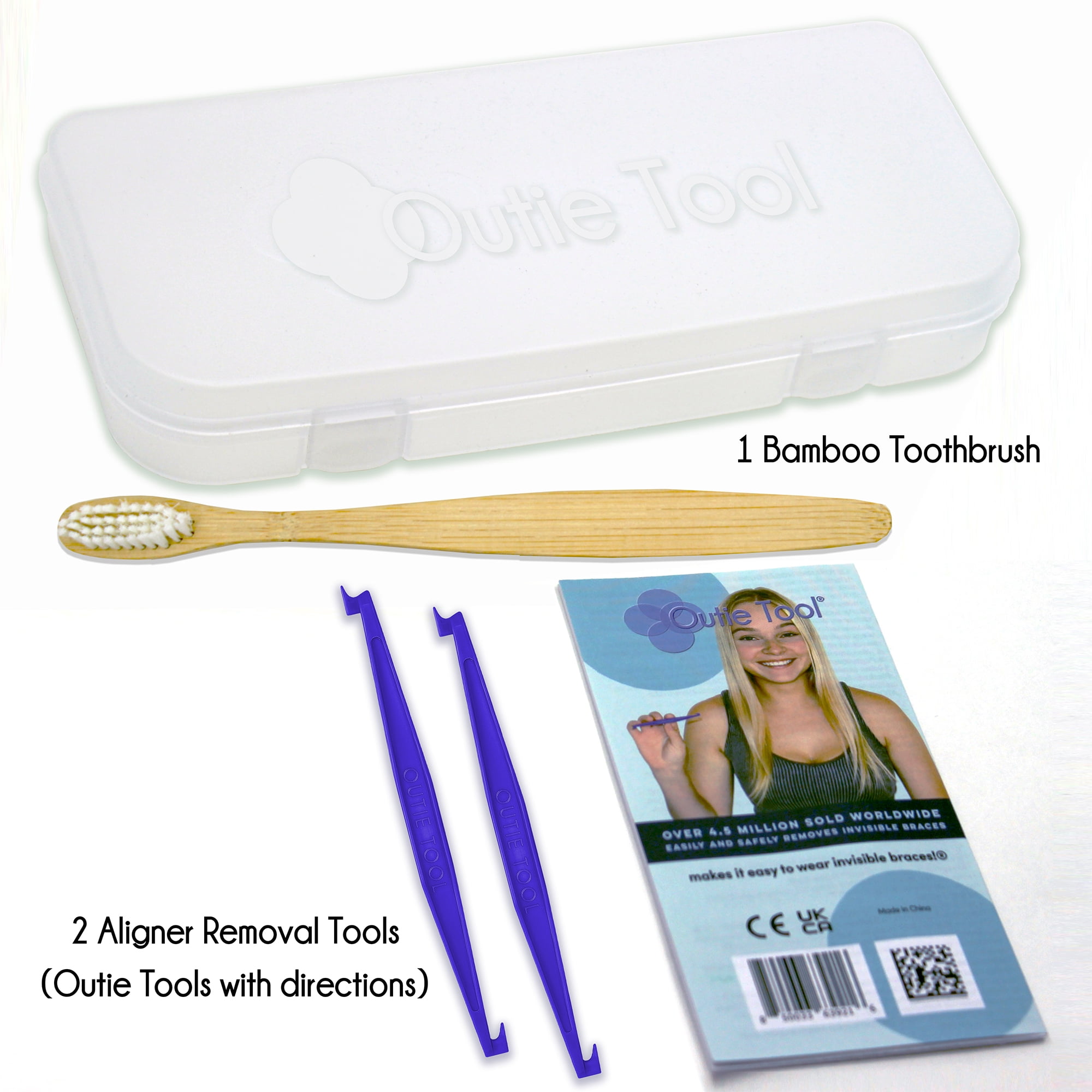 Outie Tool | Aligner Total Care Case | Contains 1 Bamboo Toothbrush and ...