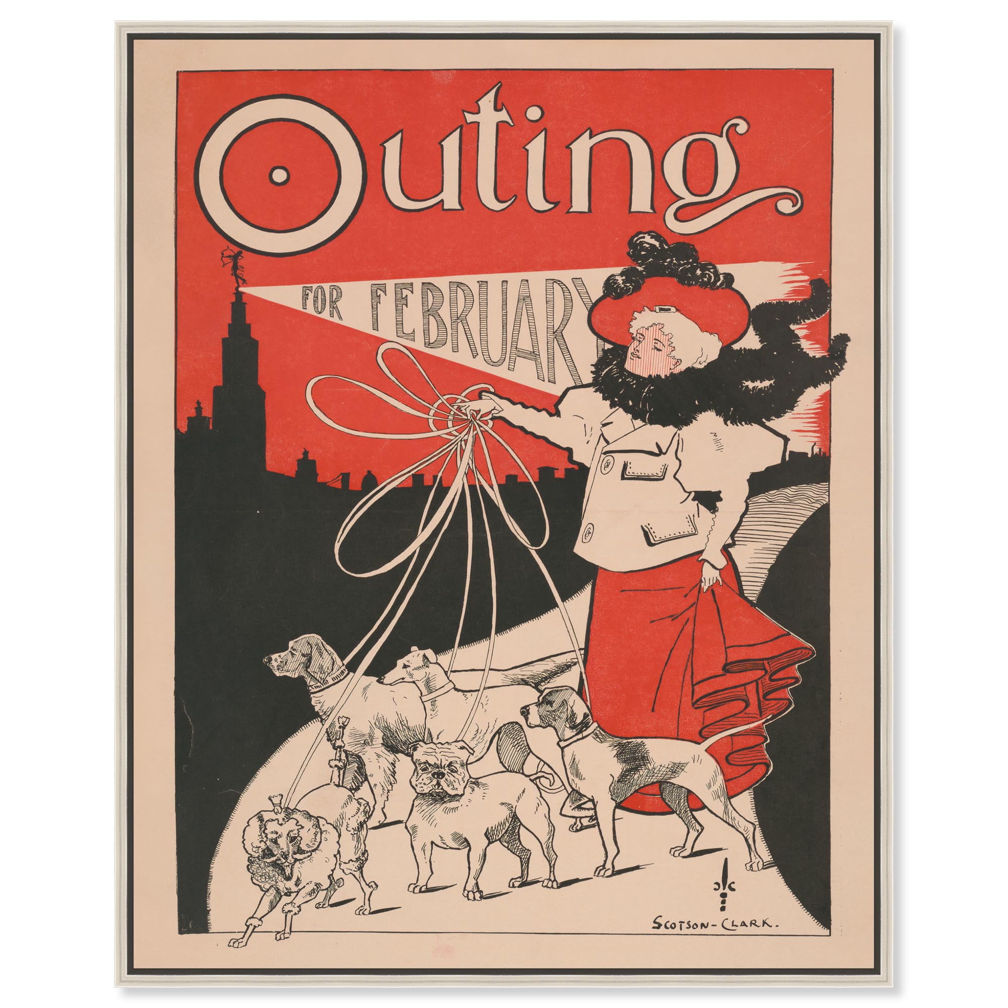 Outing for February 1896 Canvas Vintage Posters by Art Remedy, Silver ...