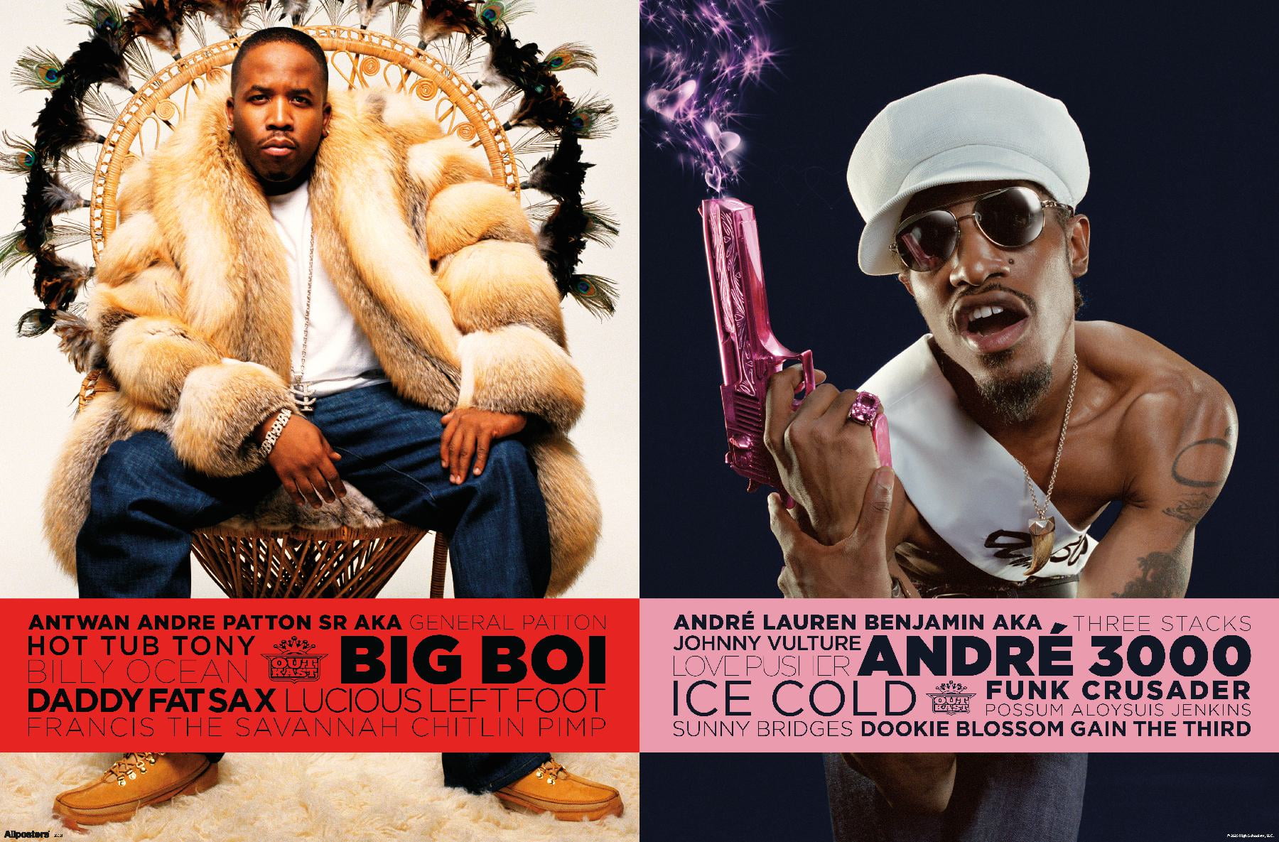 Outkast - André 3000 & Big Boi Wall Poster, 14.725" x 22.375" - Walmart.com