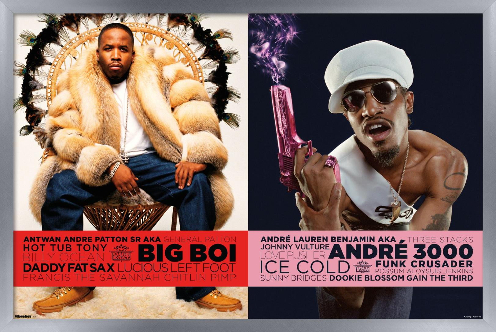 Outkast - André 3000 & Big Boi Wall Poster, 22.375" x 34" Framed ...