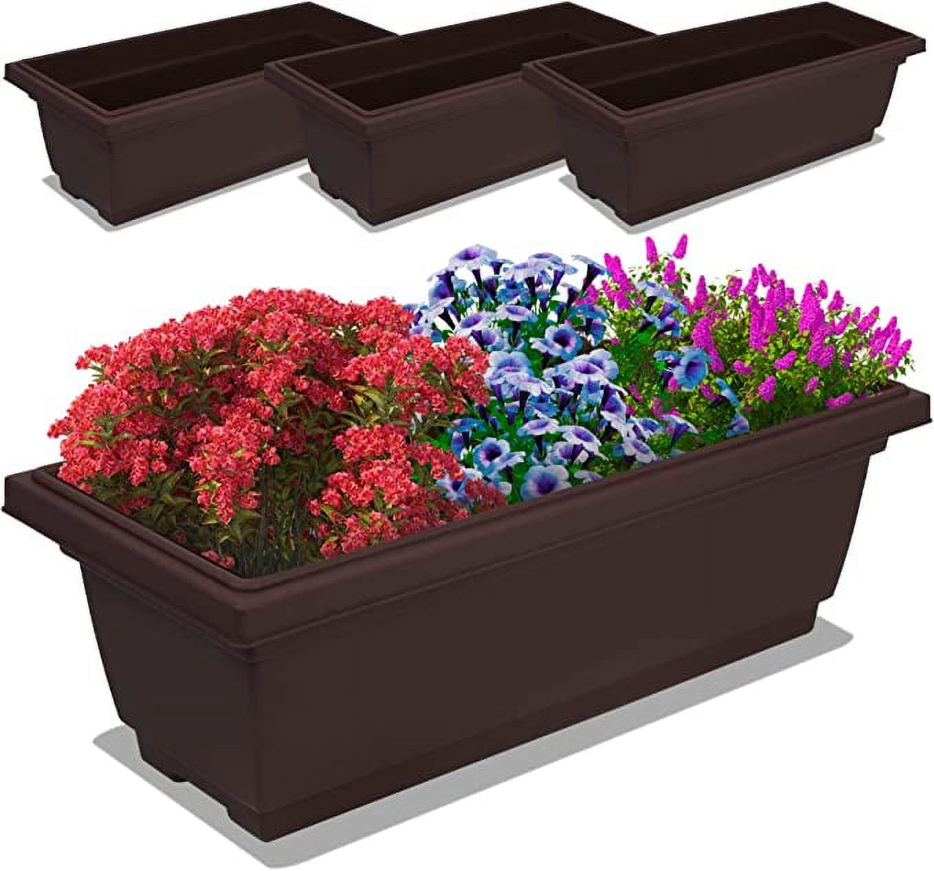 Outland Living 4 Packs 26.5 Inches Outdoor and Indoor Rectangle Plastic ...