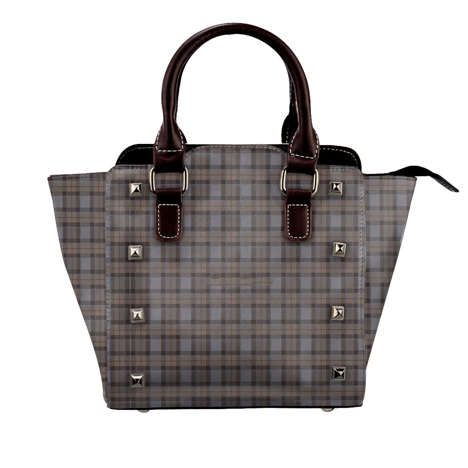Outlander Tartan - Fraser Tartan Handbag Leather Rivet Shoulder Bag ...