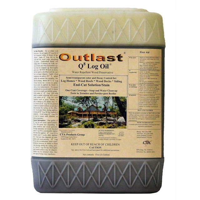 Outlast Q8 Log Oil, EPA Registered Wood Preservative, 5 Gallon Pail ...