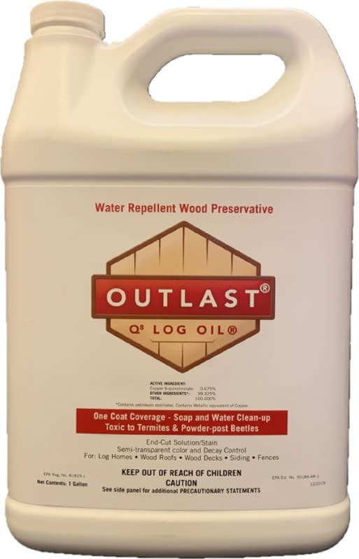 Outlast - Q8 Log Oil Wood Preservative for Decks, Log Homes, End Cuts ...