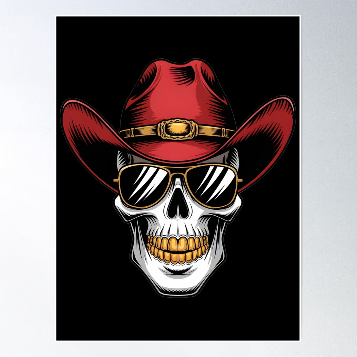 Outlaw Cowboy Skull Poster Wall Art, Modern Wall Decor For Living Room ...