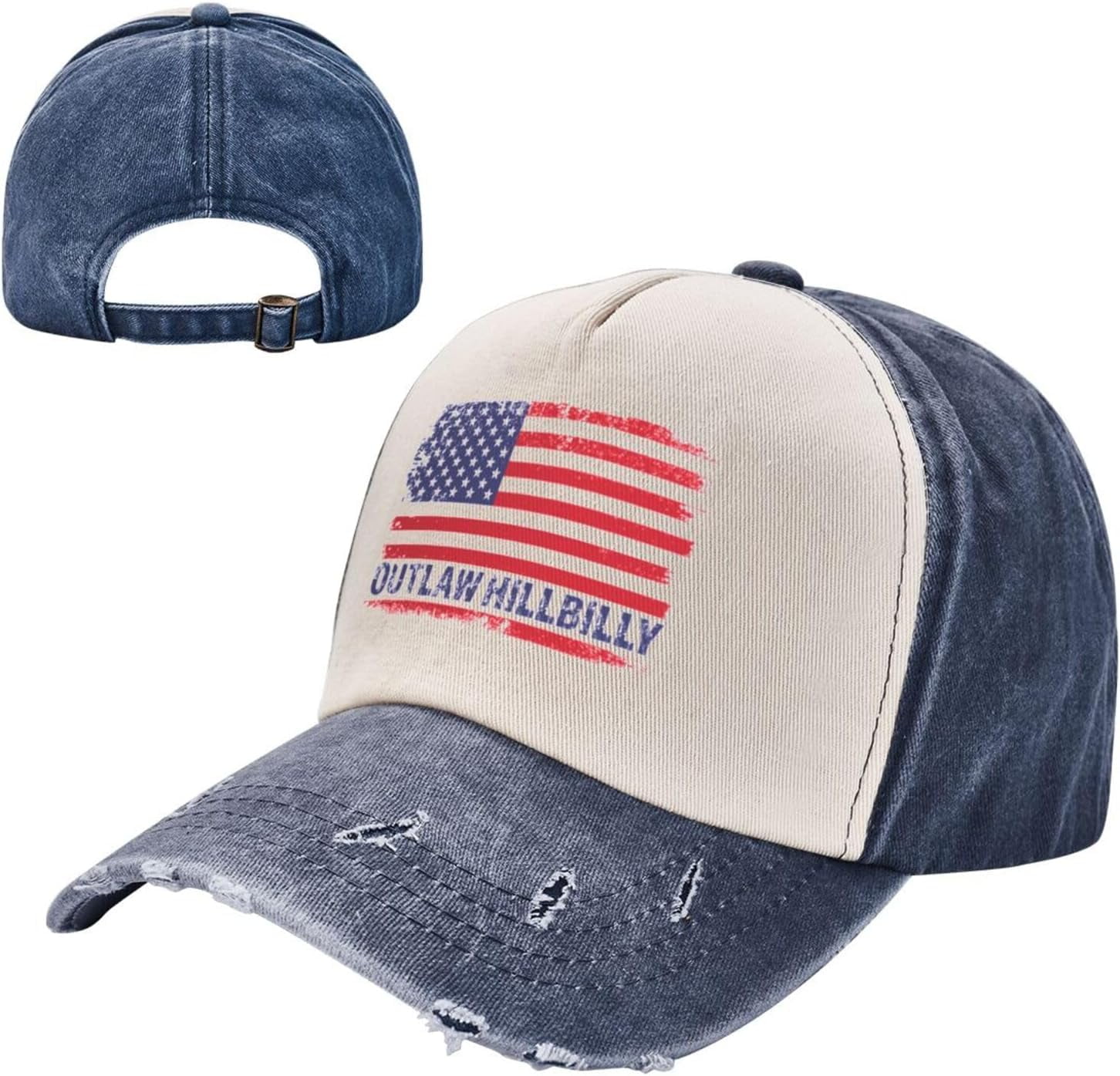 Outlaw Hillbilly Cowboy Hat Adjustable Denim Hat Unisex Glacier Caps ...