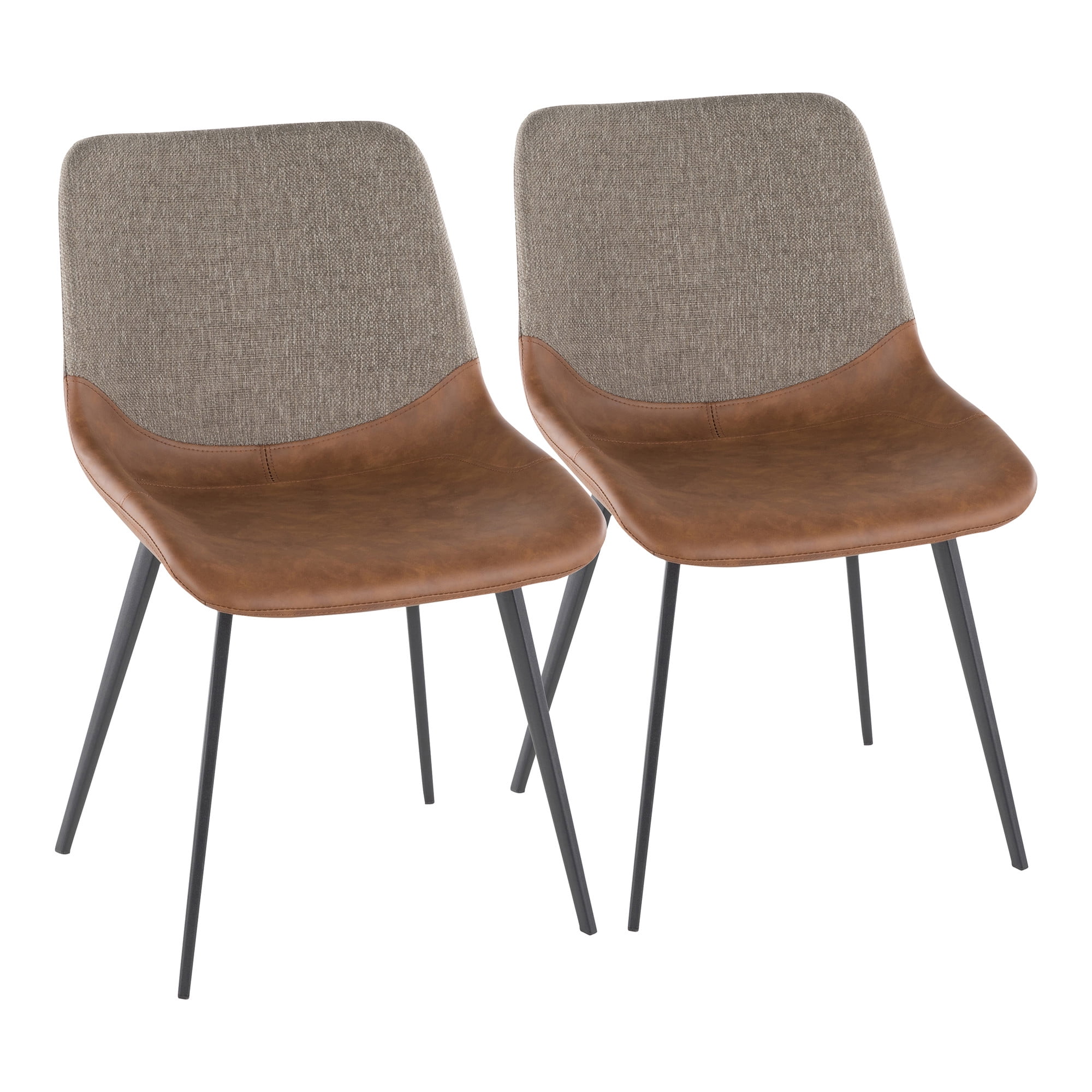 Outlaw Industrial Two-Tone Chair in Black Metal with Espresso Faux ...