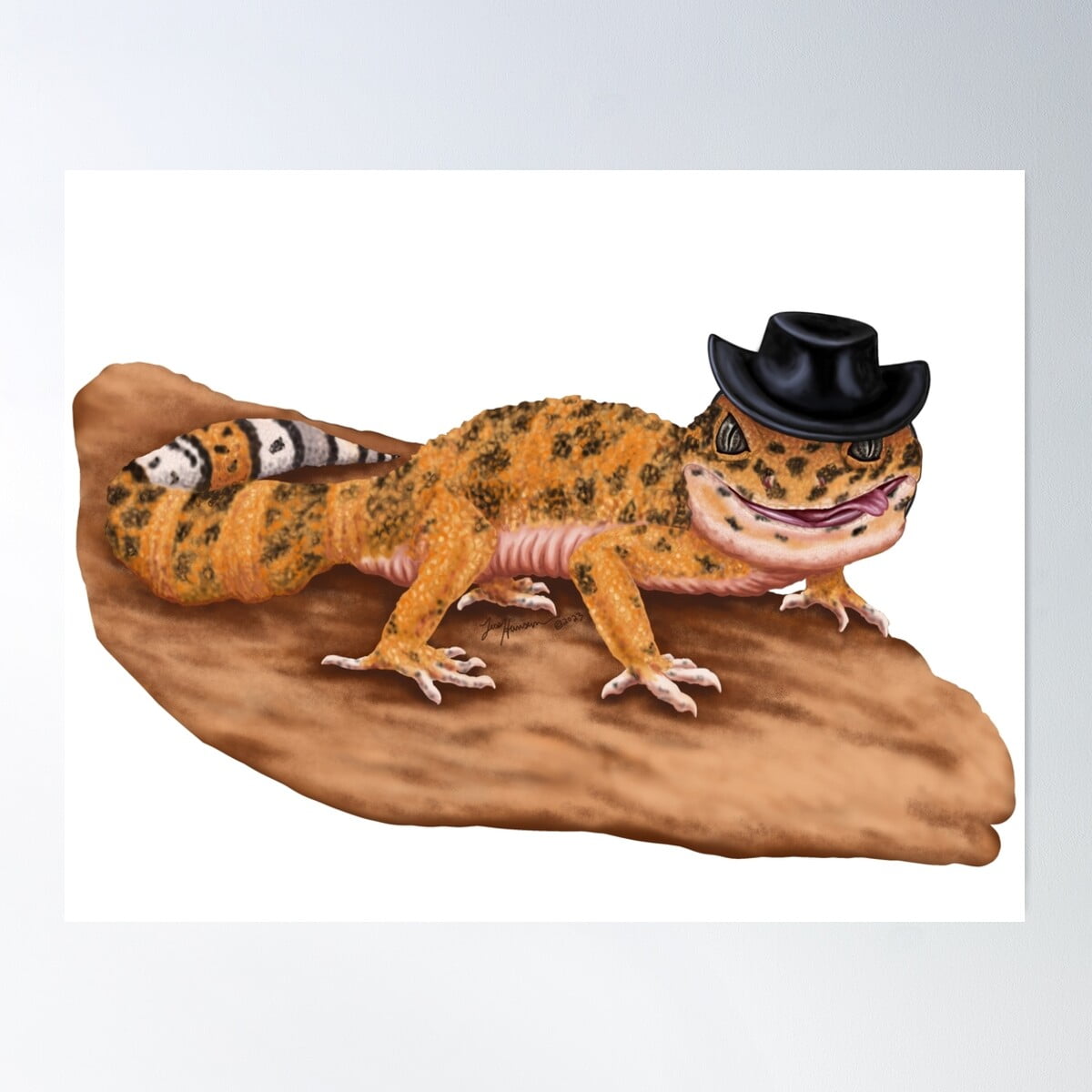 Outlaw Leopard Gecko Poster Wall Art, Modern Wall Decor For Living Room ...