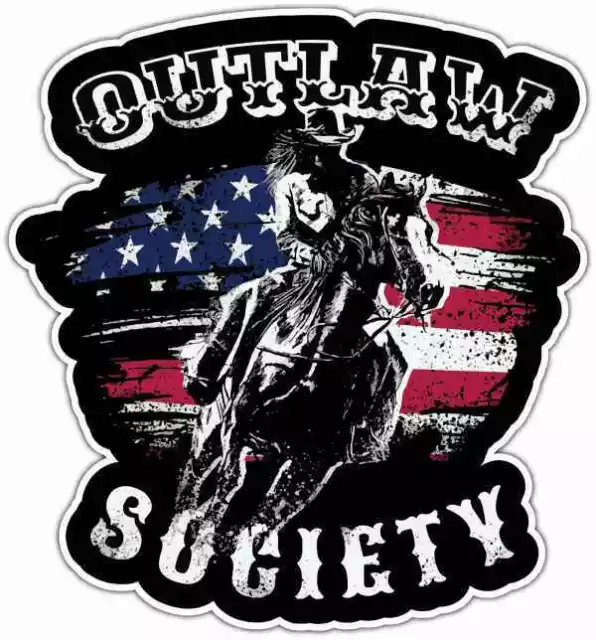 Outlaw Society Rodeo Cowboy Texas Usa Flag Car Stickerphone Decal Water ...
