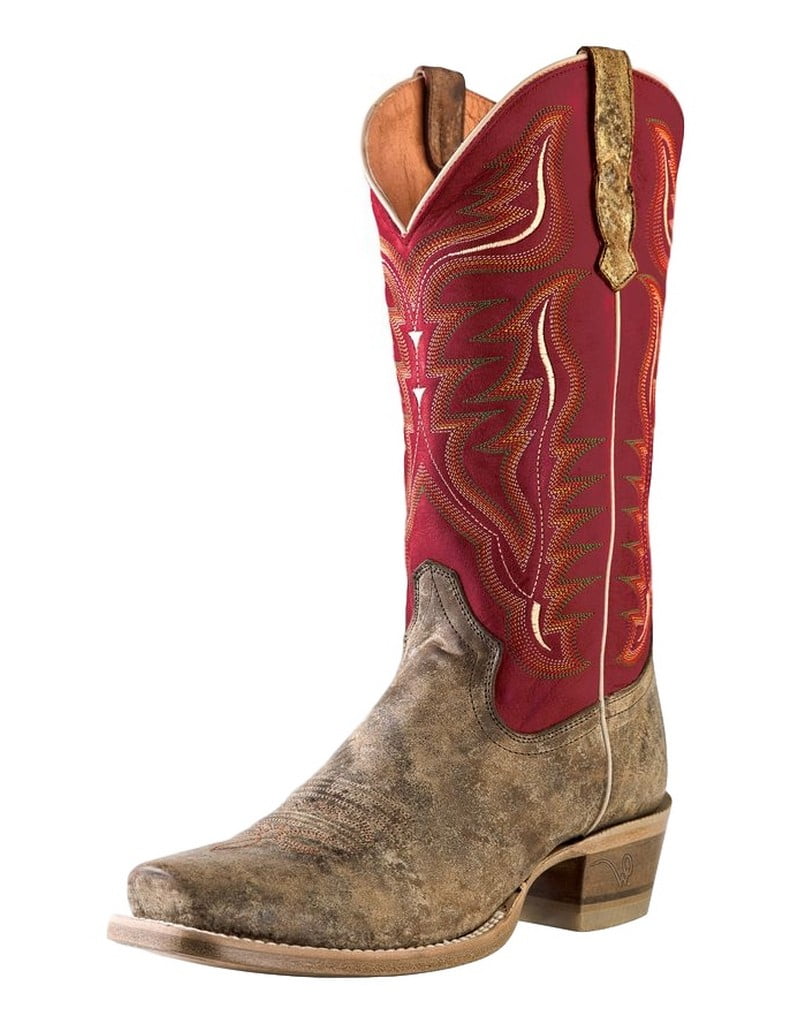 Outlaw Western Boots Mens Stitching Narrow Square Toe Tan Red 60003 ...