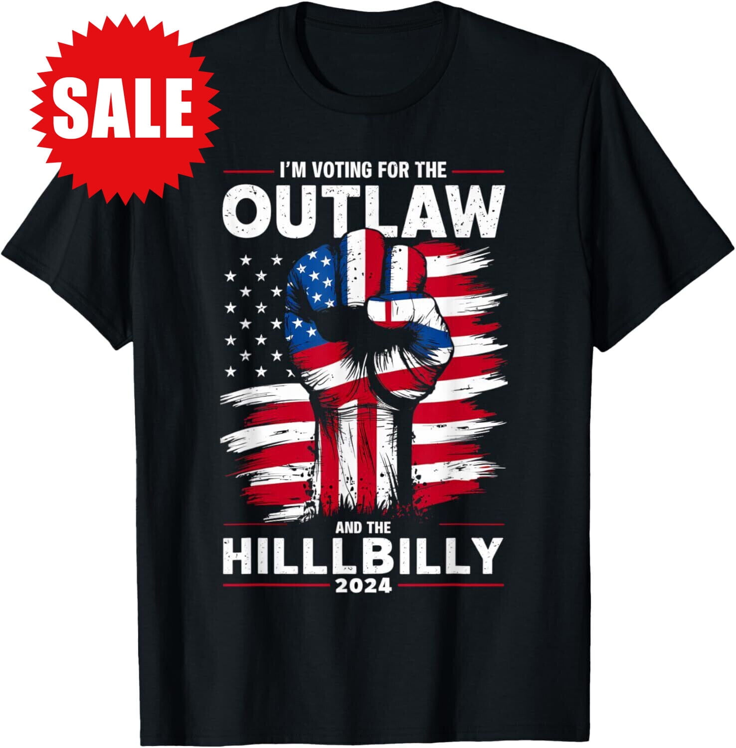Outlaw and the Hillbilly 2024 Flag T-Shirt V70248 - Walmart.com