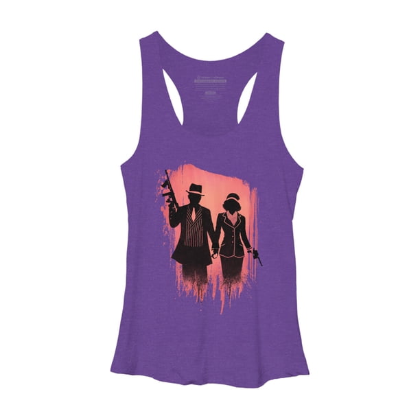 Outlaw lovers Womens Purple Heather Graphic Racerback Tank Top - Design ...